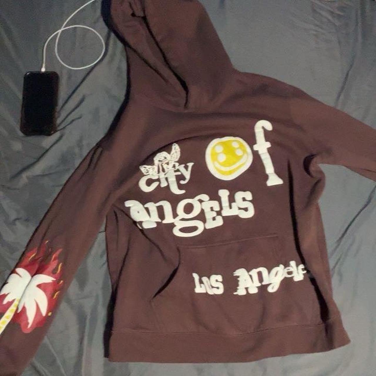 Brown pacsun puff print hoodie - Depop