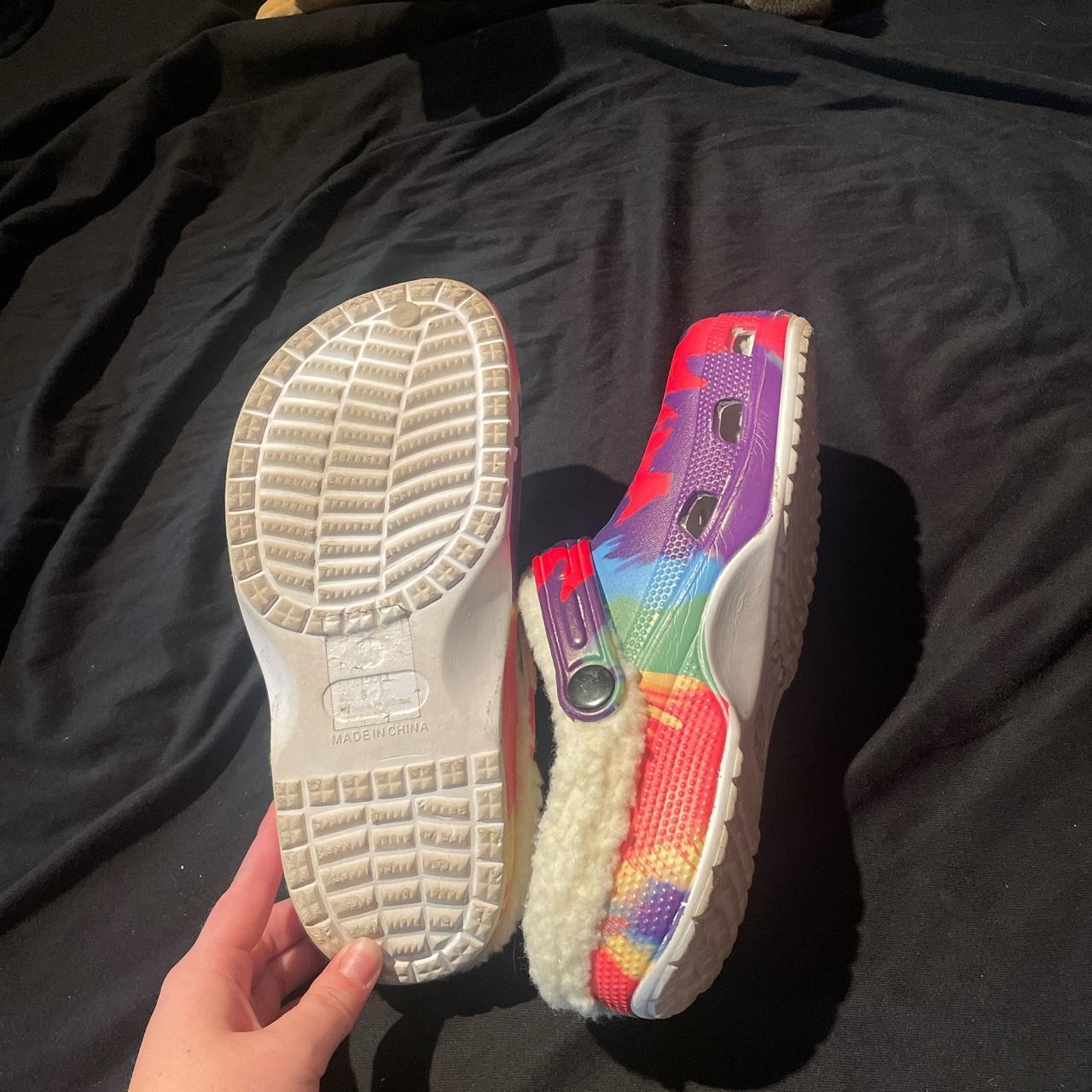 Size 8 off brand fuzzy crocs - Depop