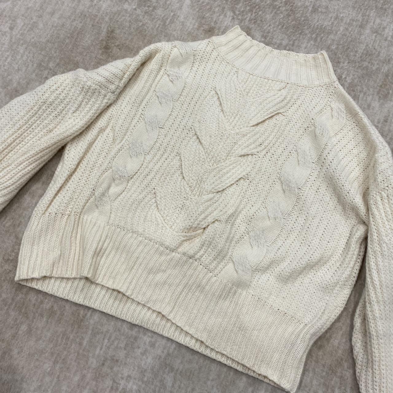 Super soft and cute cream knit sweater size... - Depop