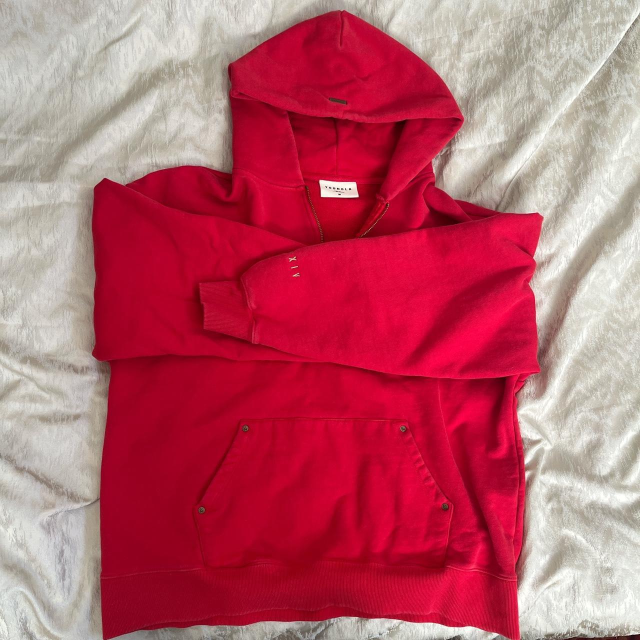 YoungLA heavyweight quarter zip hoodie in red medium... - Depop