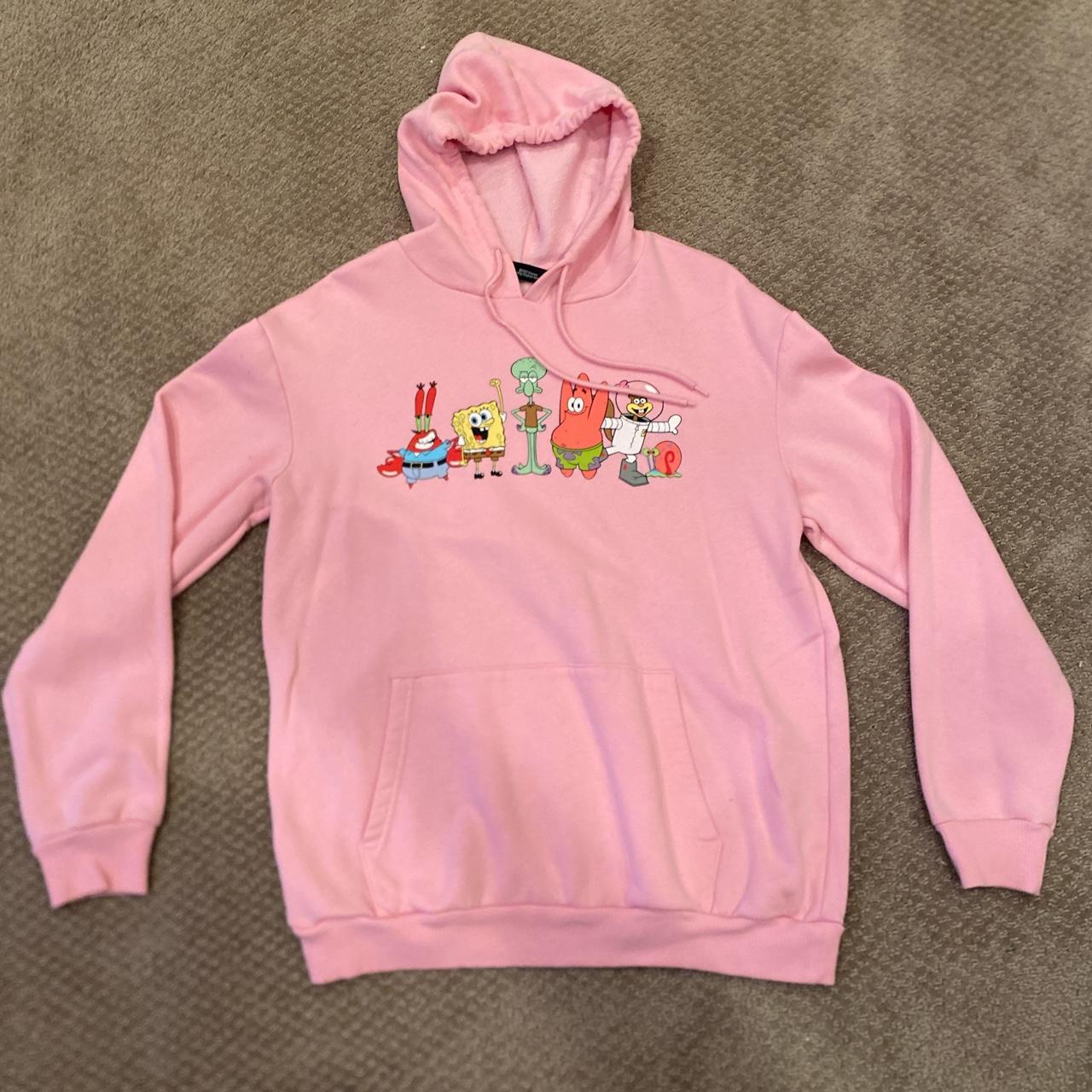 Large Pink Nickelodeon SpongBob Hoodie - Depop
