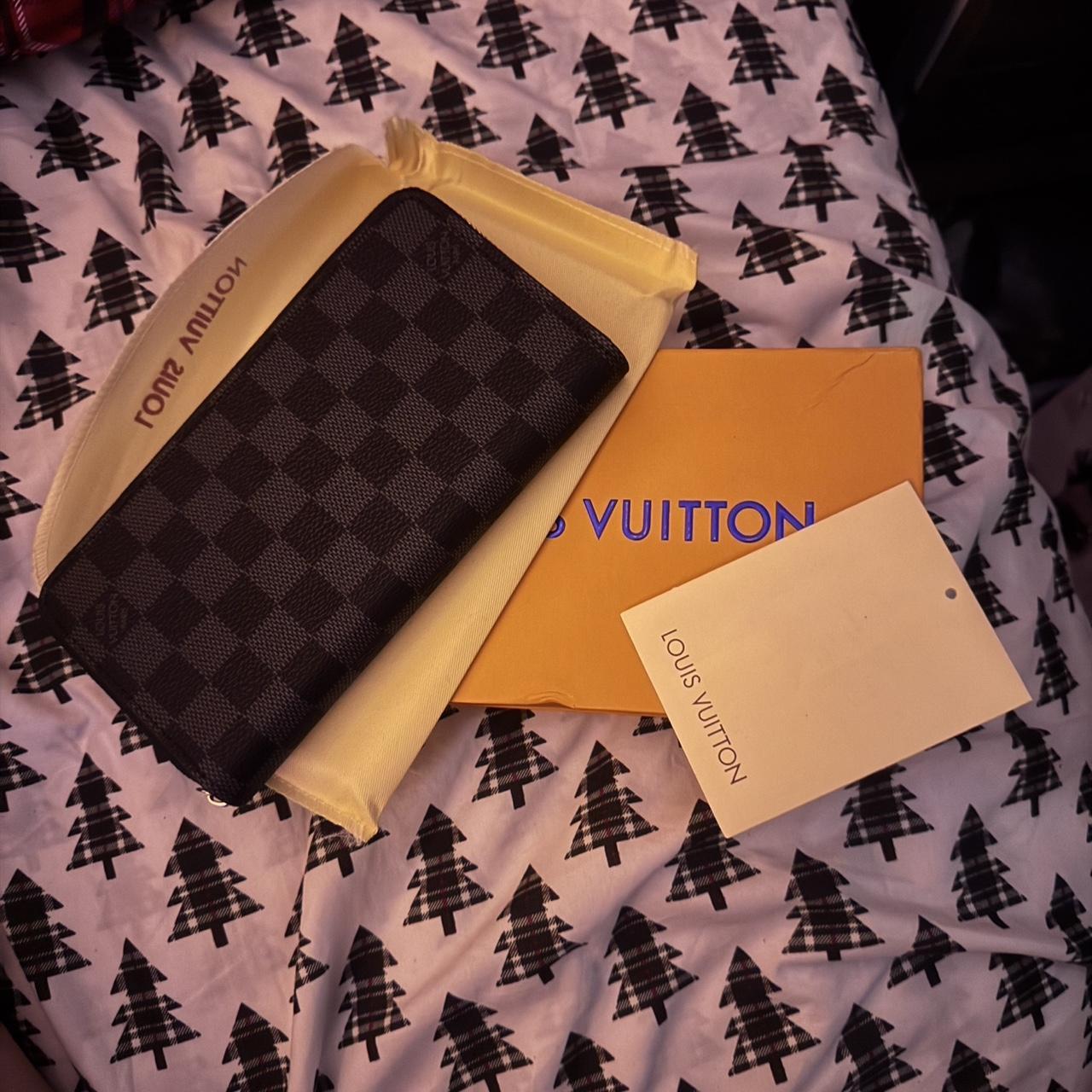 Black LV grid wallet! Open to offers! - Depop