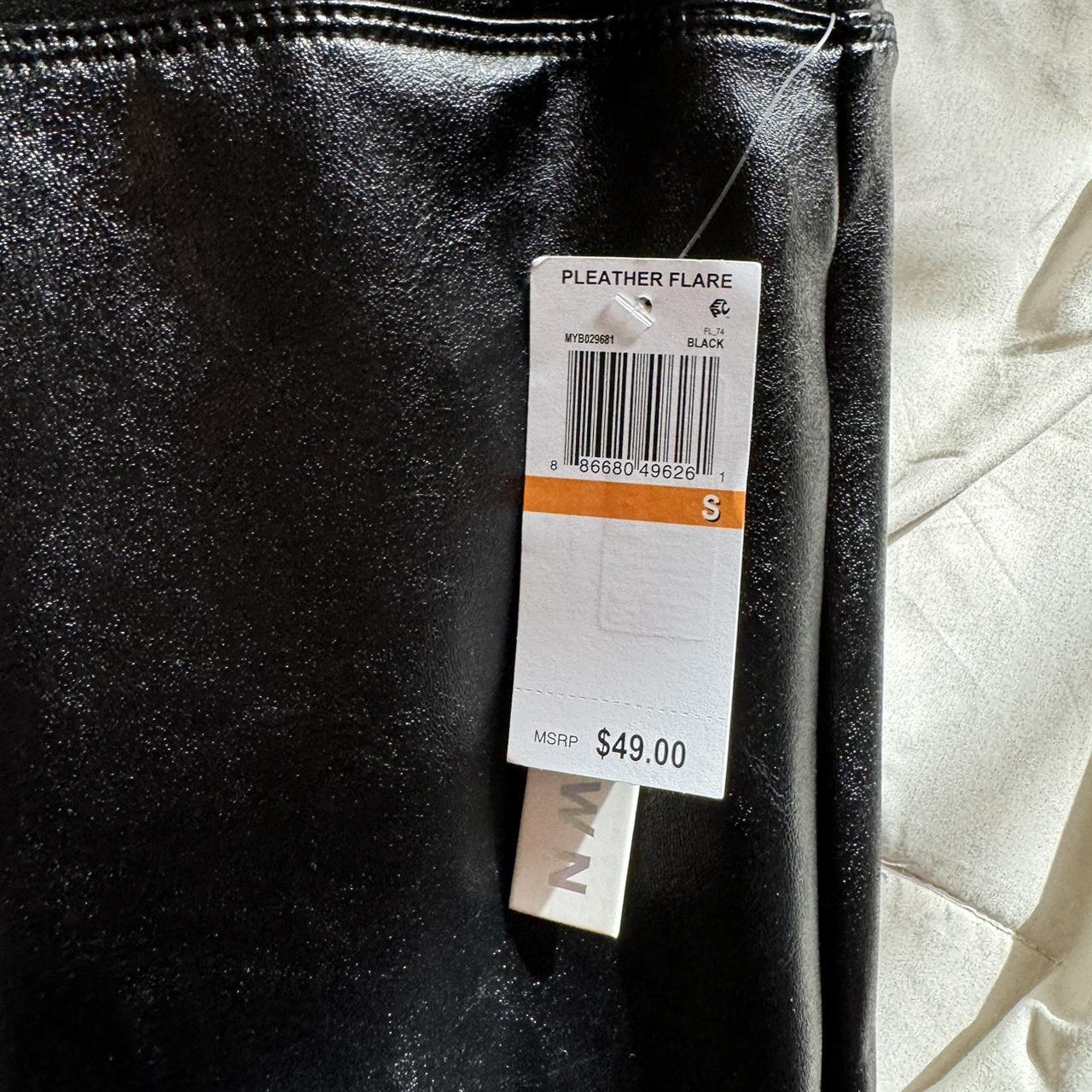 Pleather flare leggings - Depop