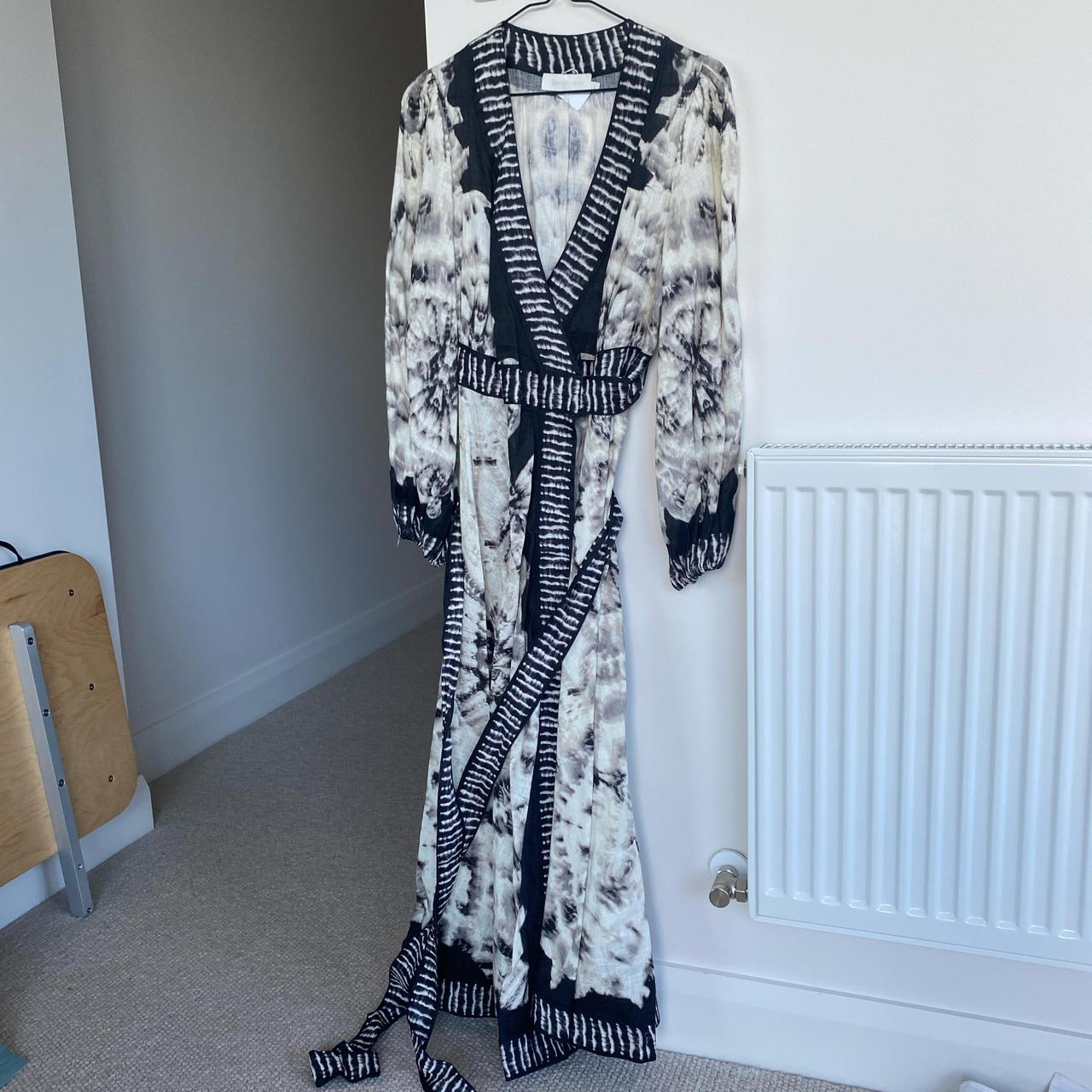 Zimmerman Lulu wrap dress. Black and cream tie died.... - Depop