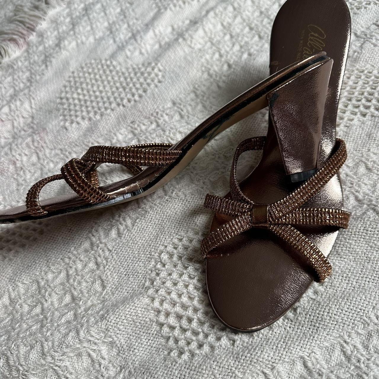 copper bronze colored heels vintage 2.5”... - Depop