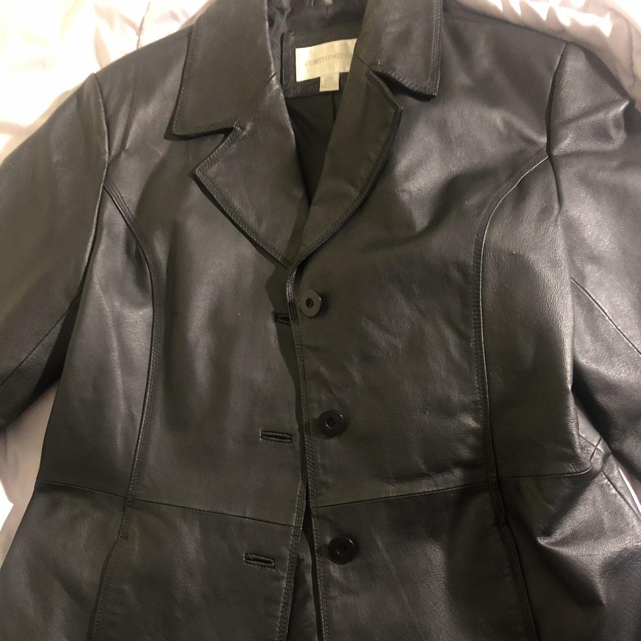 ~thrifted vintage oversized leather jacket ~size... - Depop