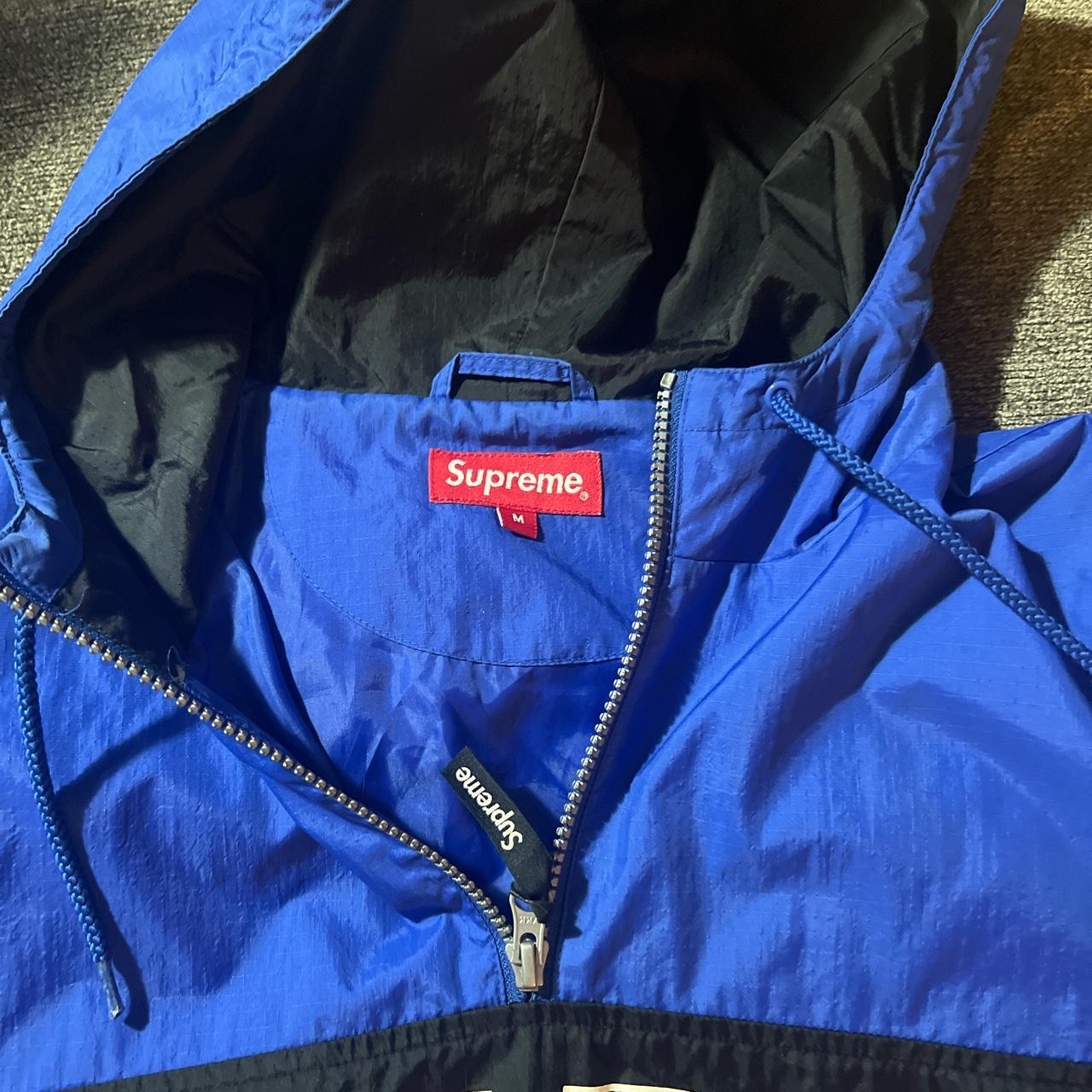 Supreme Windbreaker blue and black - Depop