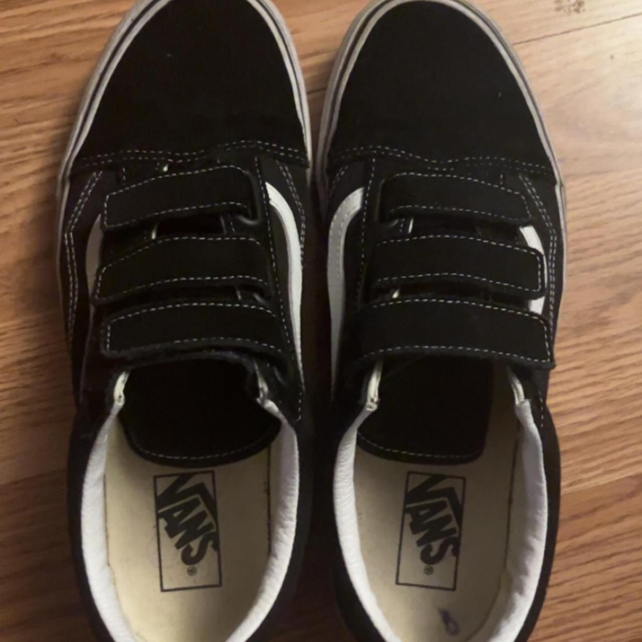 Vans Velcro size 10 no flaws except bottom rubber... - Depop