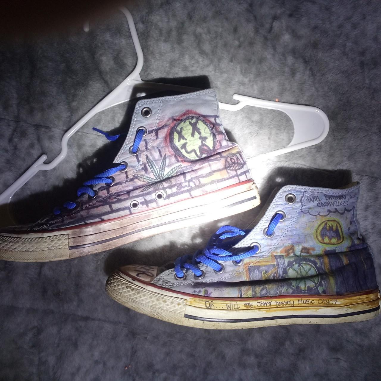 Custom chucks baby blue color his or hers - Depop