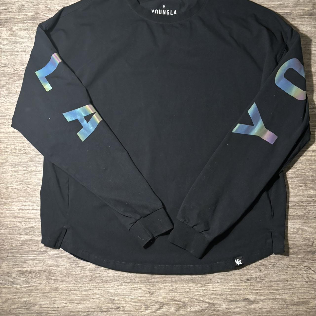 YOUNGLA reflective back graphic XL - Depop
