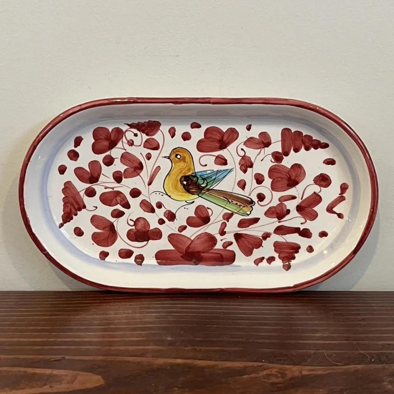 Arabesco Italian Bird Trinket Tray Dish Serving... - Depop