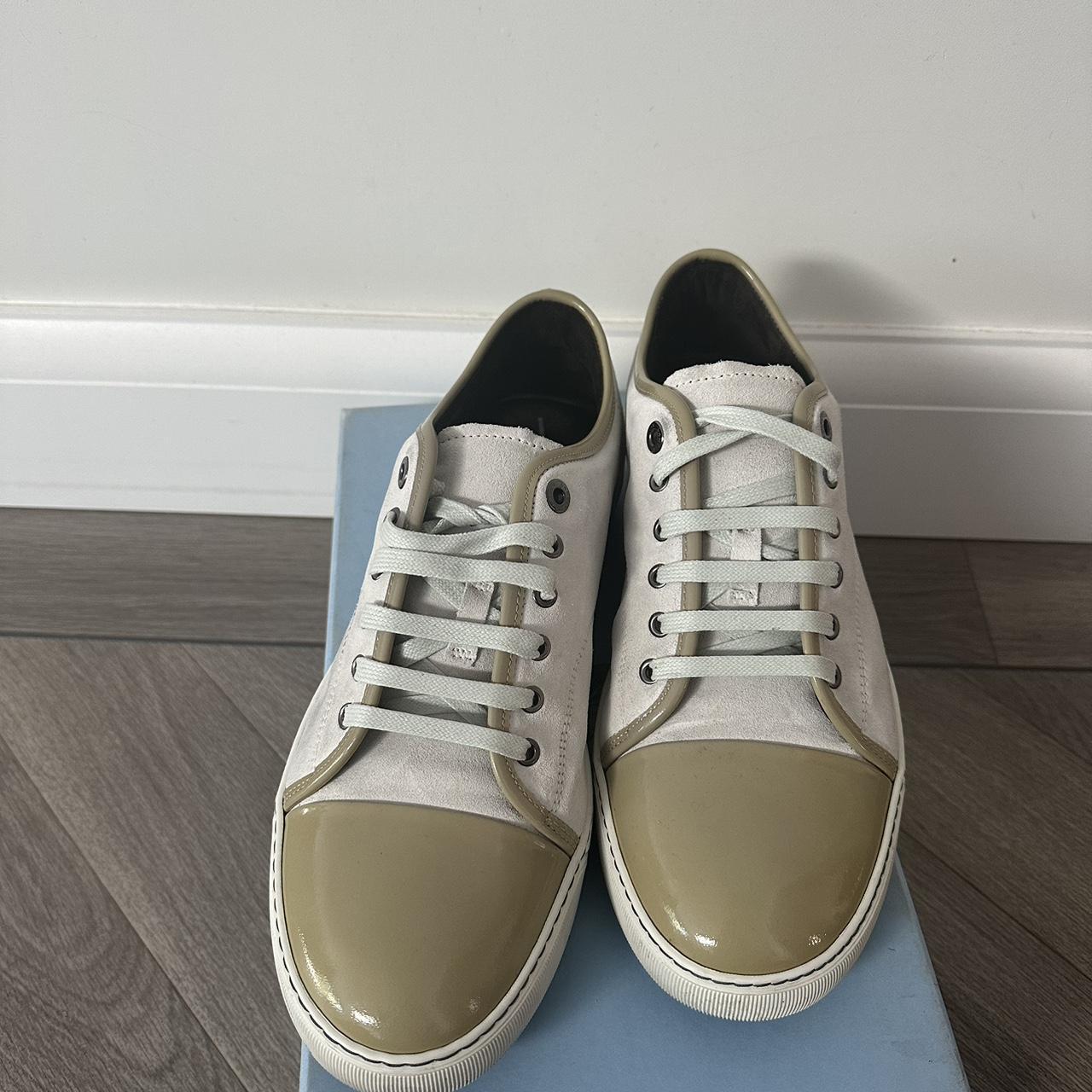 Two tone cream suede lanvins, 100% authentic, worn... - Depop