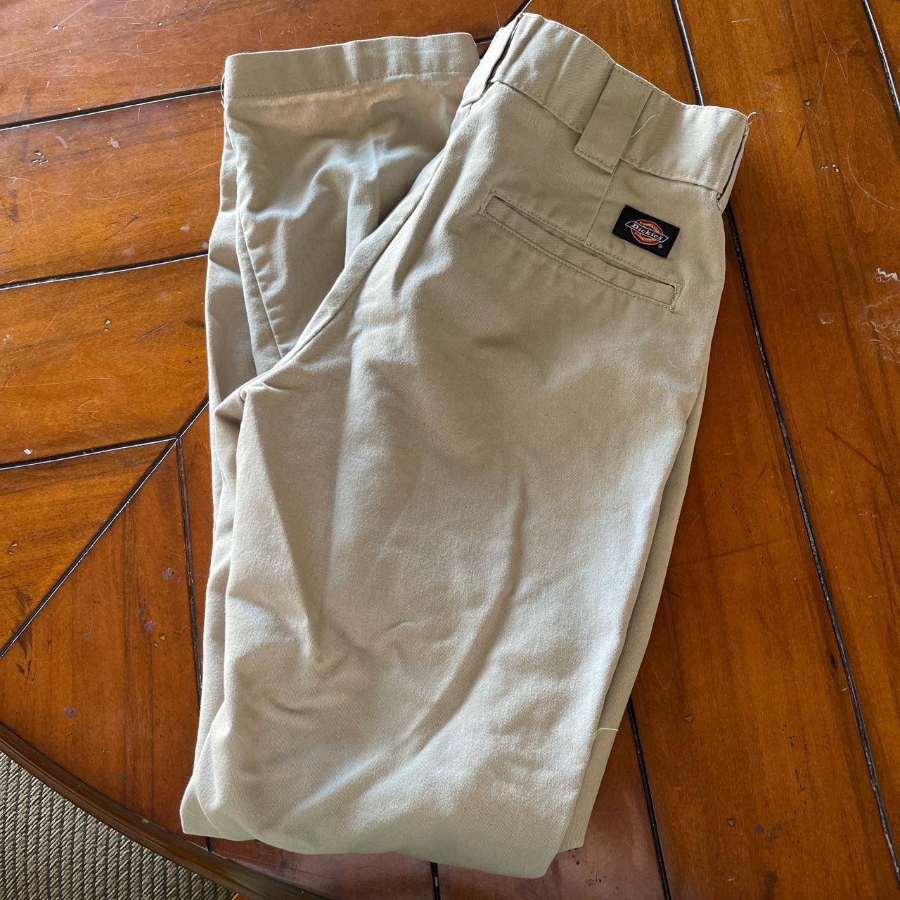 Dickies Beige Slim Taper Pants Size 30x32 Missing... | Depop
