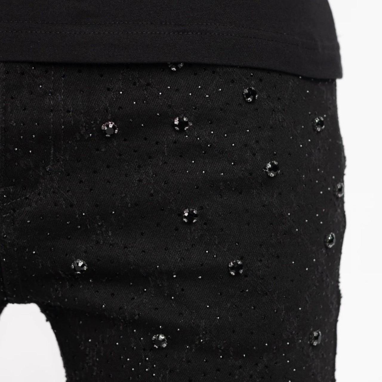 guapi all black embellished denim jeans rhinestone... | Depop