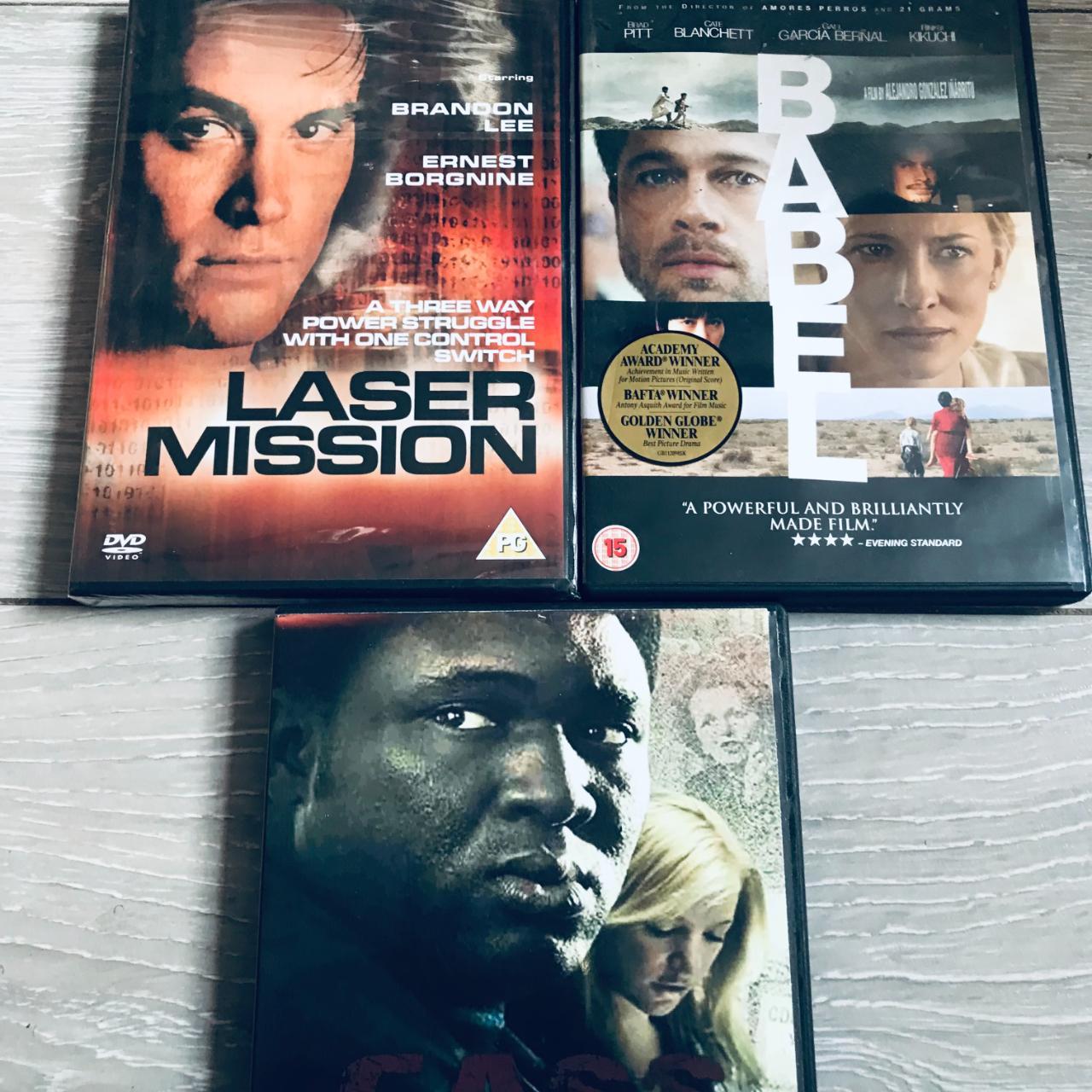 3 DVD's. Laser mission, babel and cass. - Depop