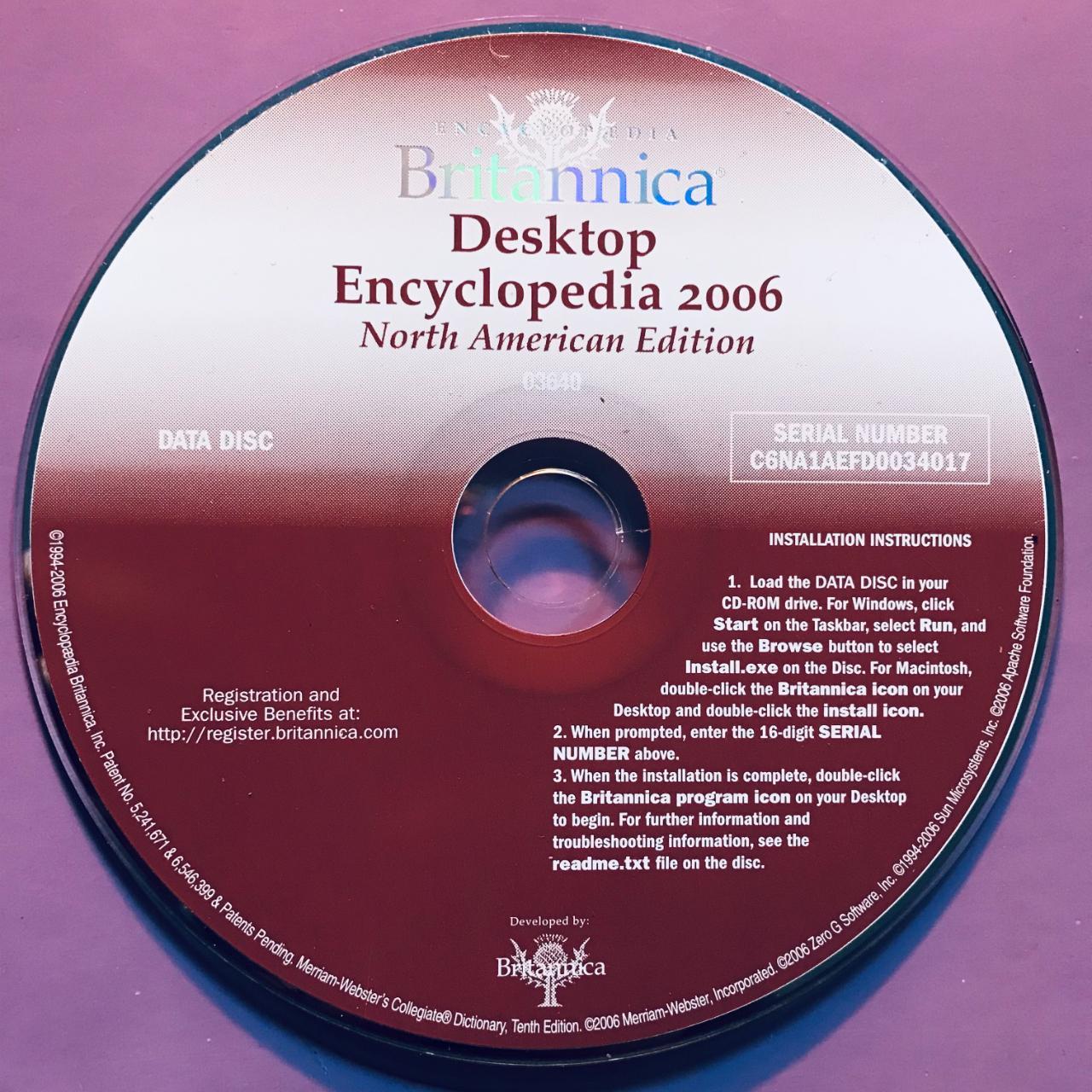 Desktop Encyclopedia. Britannica .Disc only - Depop