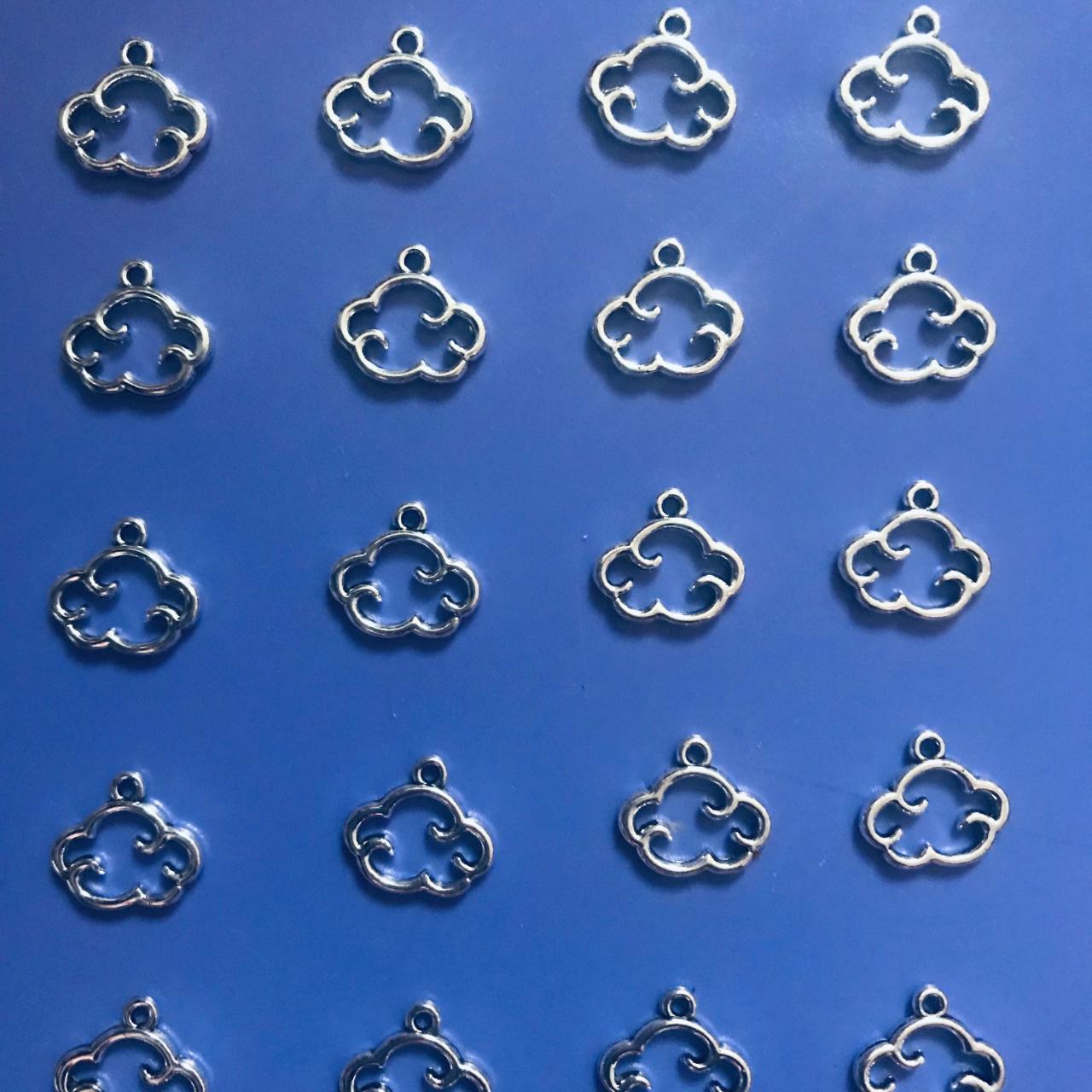 20pcs antique silver plated pendants cloud charm... - Depop