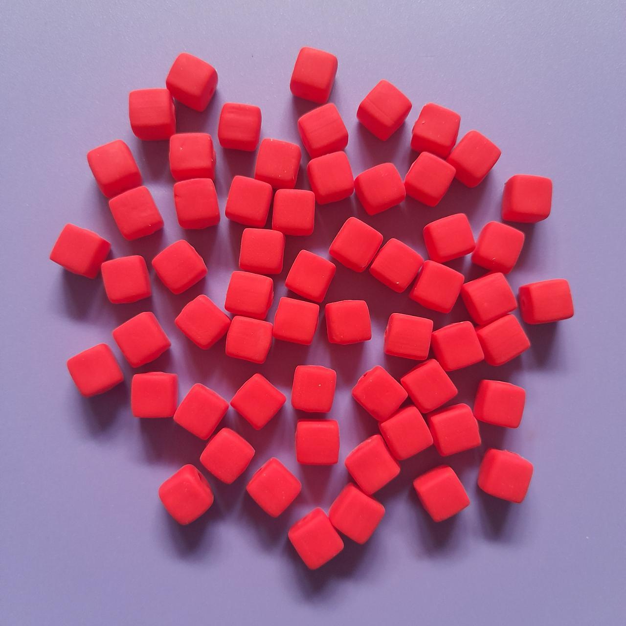 6mm 60pcs colorful cube polymer clay beads. Loose... - Depop