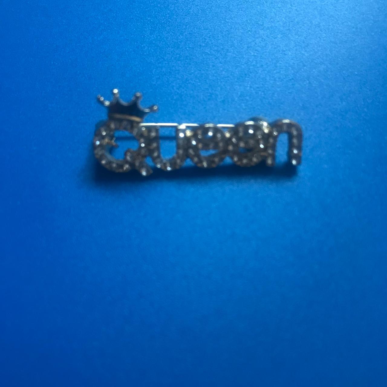 1pc sparkling rhinestone queen brooch pin for women.... - Depop