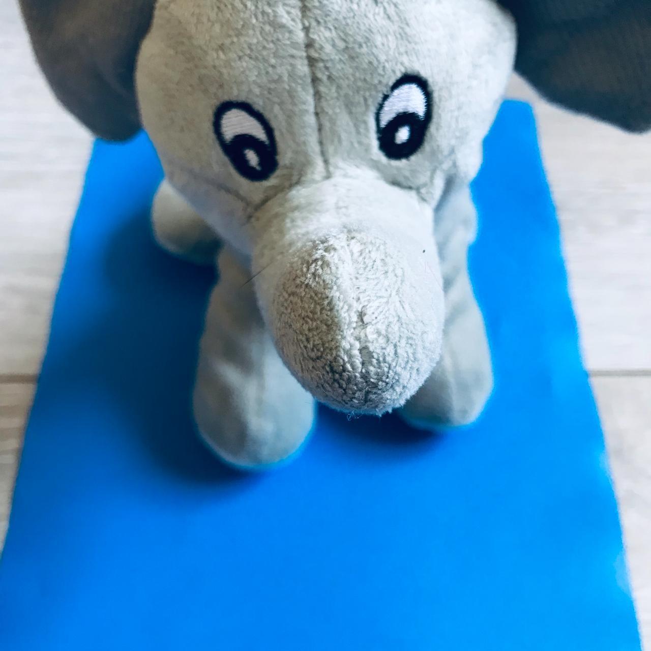 Baby elephant light blue soft toy. Length 19cm. - Depop