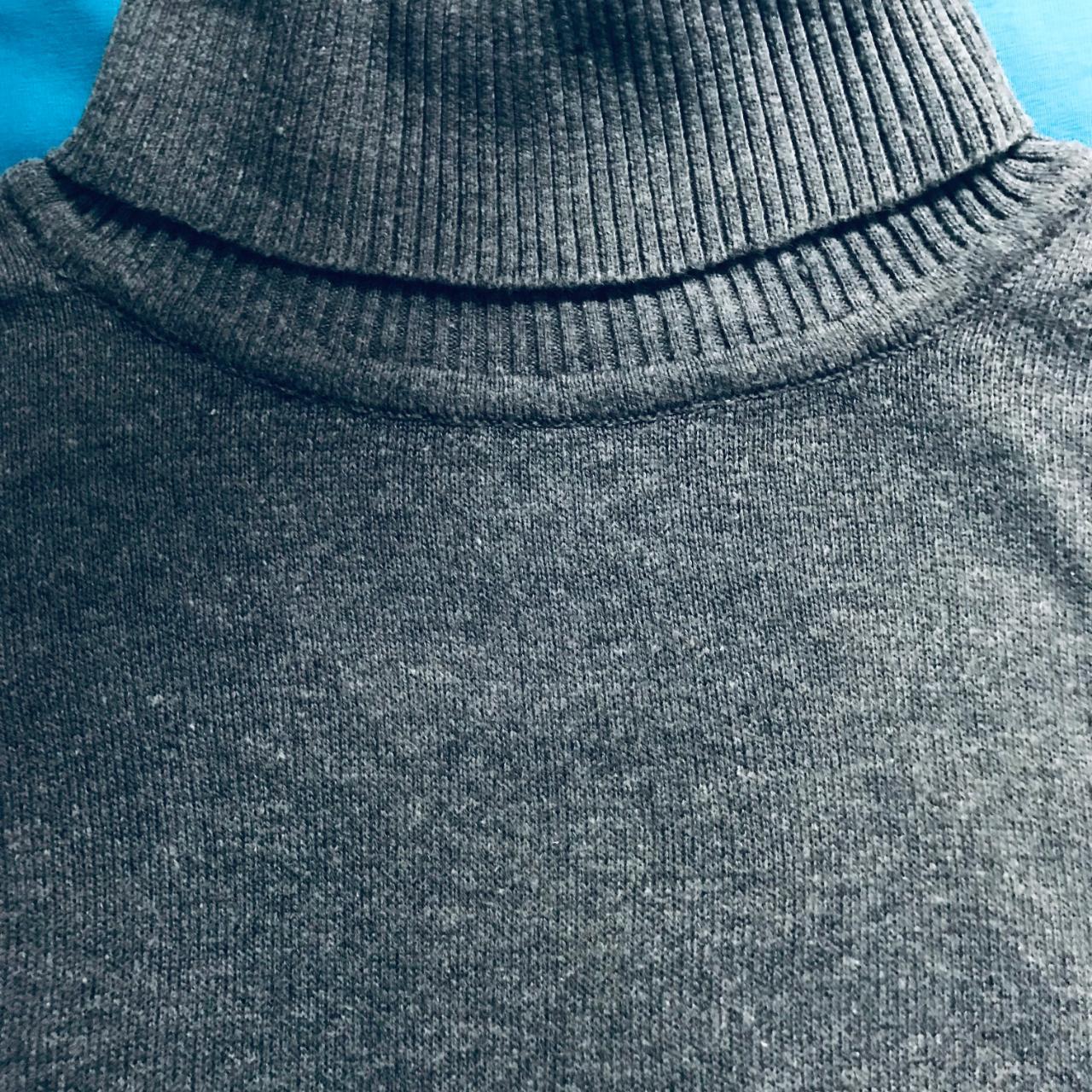 Mens roll neck long sleeve grey top. Size small. - Depop