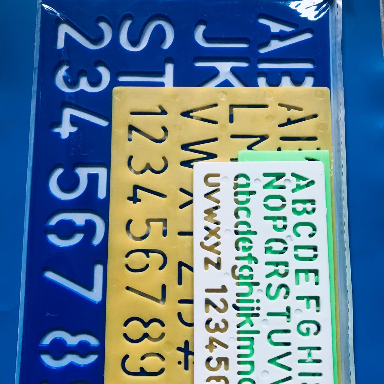4 x Plastic lettering stencils. For school home and... - Depop