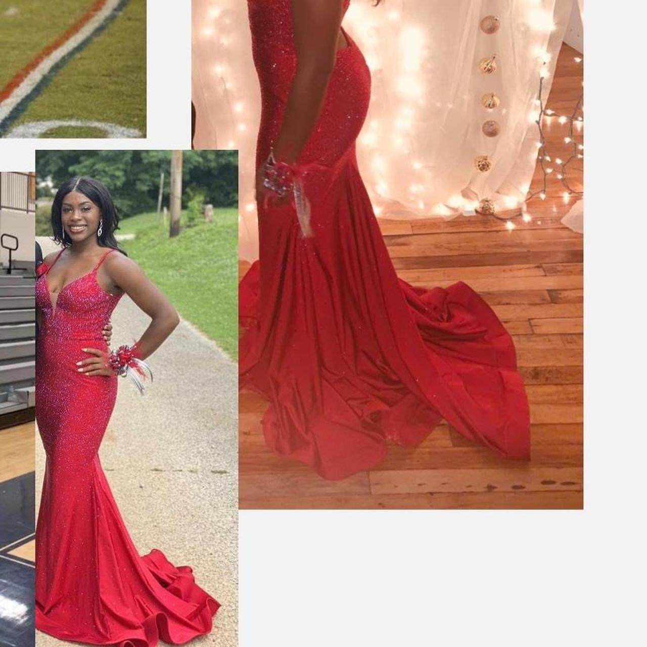 Red maxi prom dress. Bought for $500 #promdress... | Depop