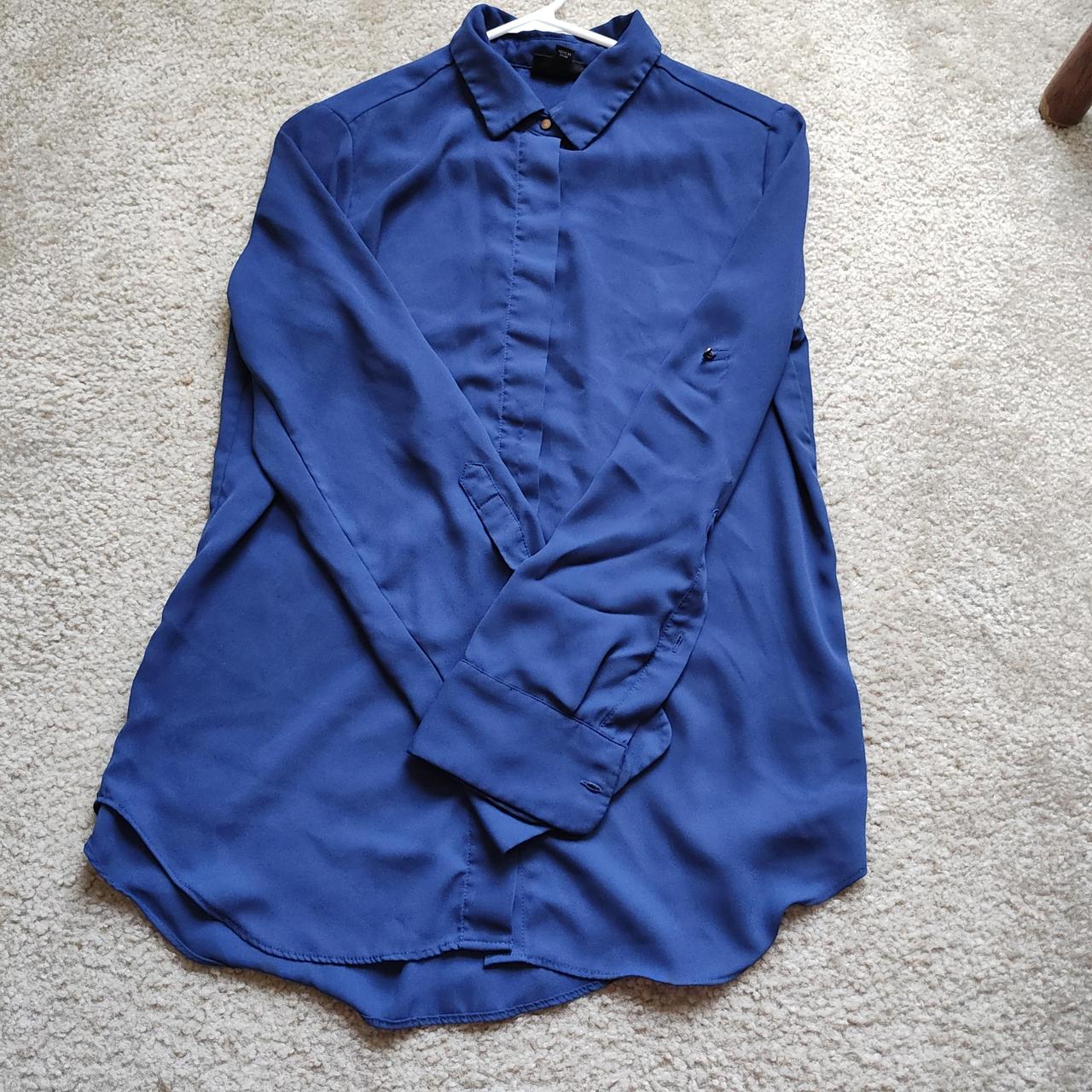 Dark Blue / Navy Button Up Shirt Size M Worn A good... - Depop