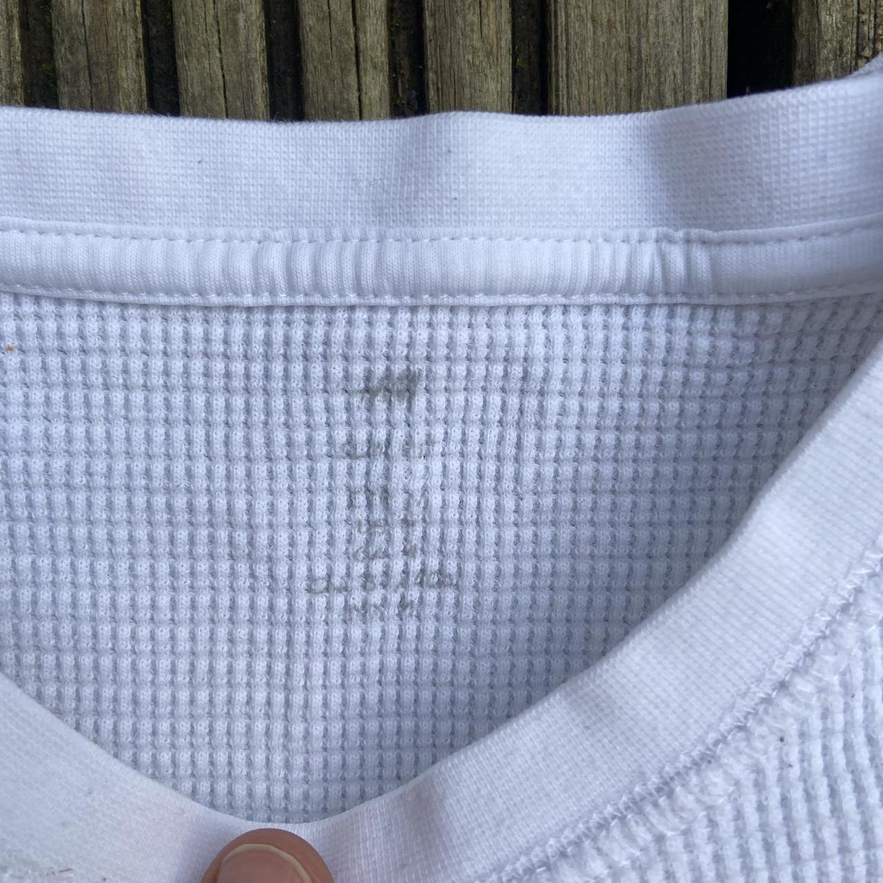 White Vintage waffle print long sleeve Size -... | Depop