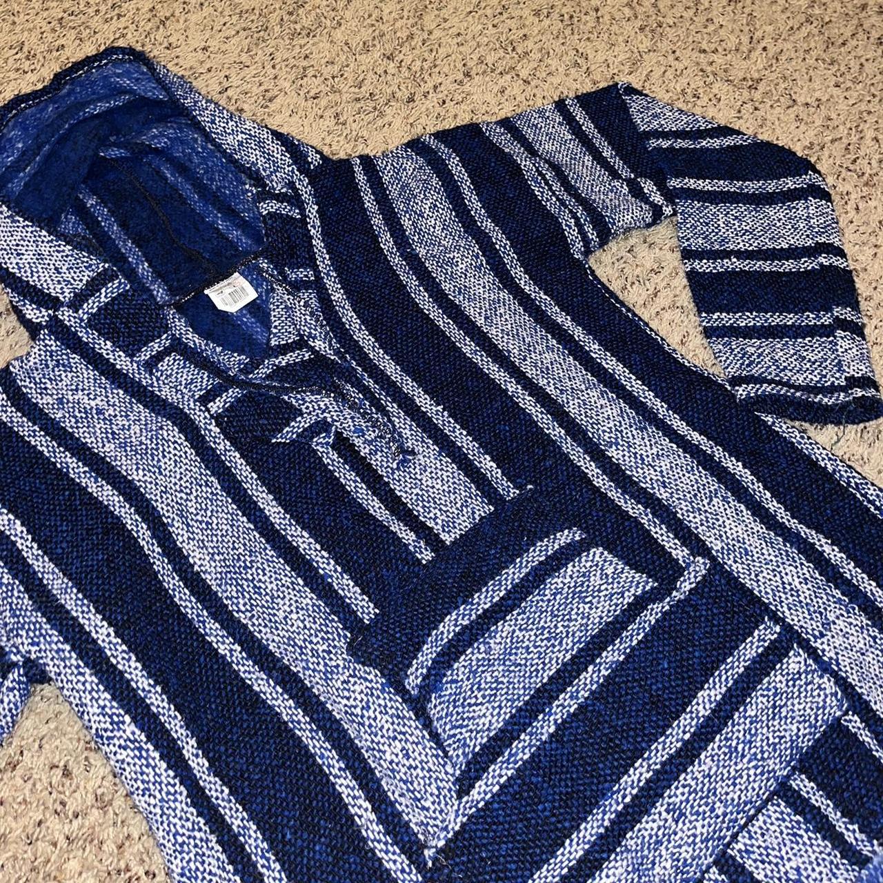 Blue/Black/White Drug Rug Sweatshirt #vintage... - Depop