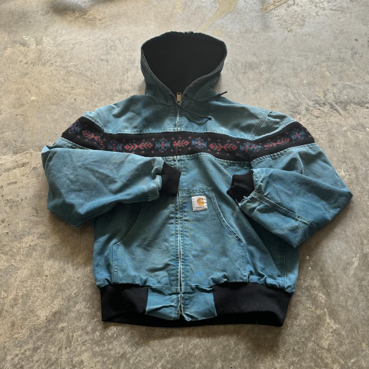 vintage carhartt aztec jacket ! size large !... - Depop