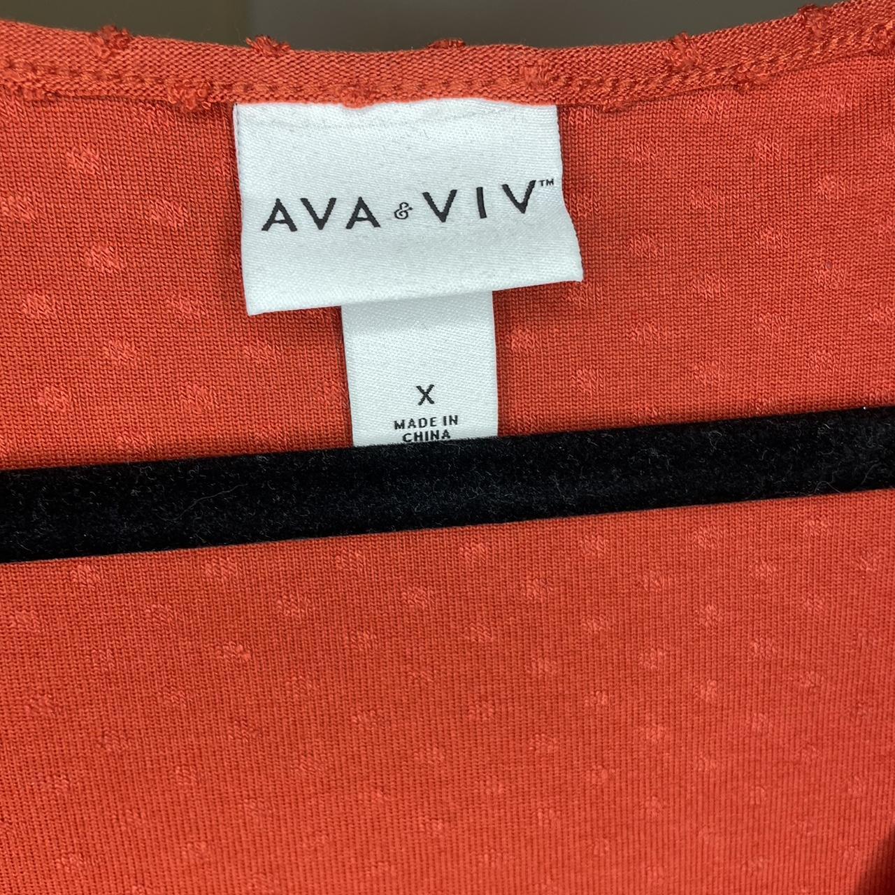 plus size ava and viv red blouse with dotted texture - Depop