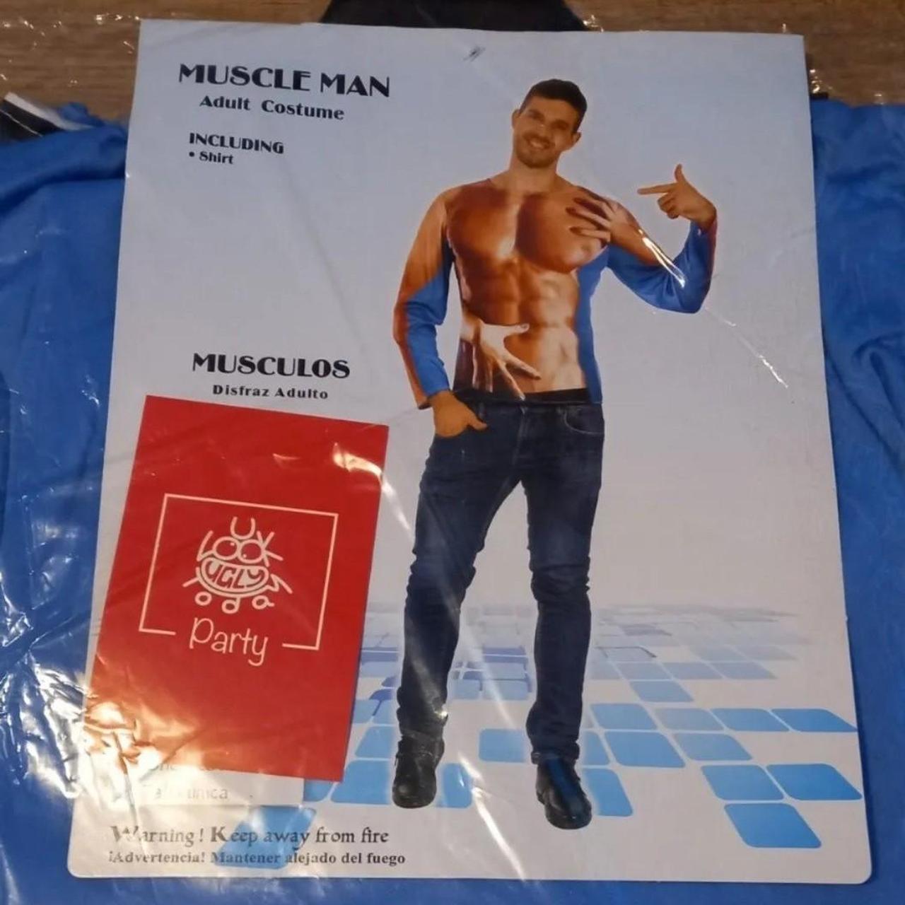 Men Fake Skin Chest Muscle top Costume Props funny... - Depop