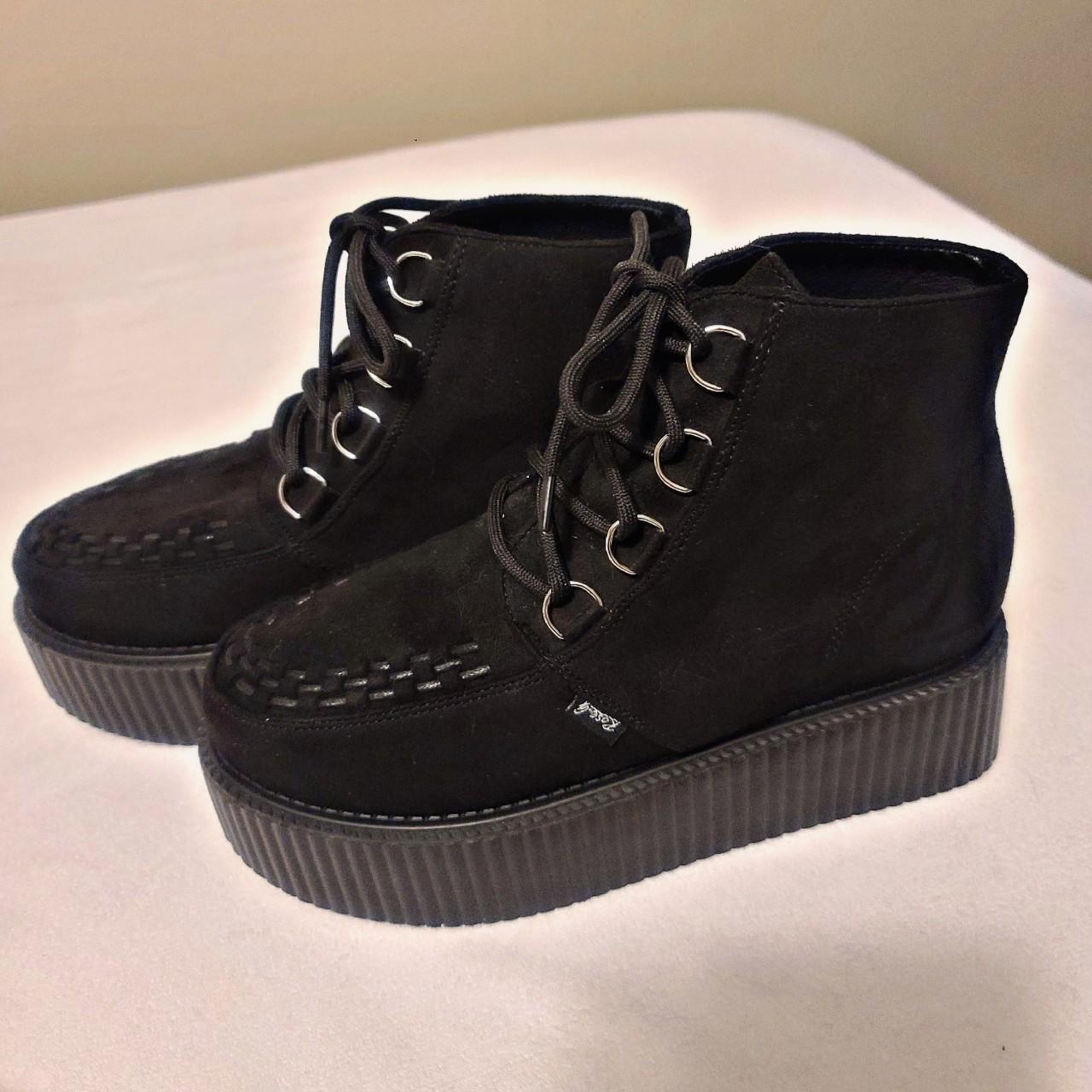 Womens high top suede platform creepers Only worn to... - Depop