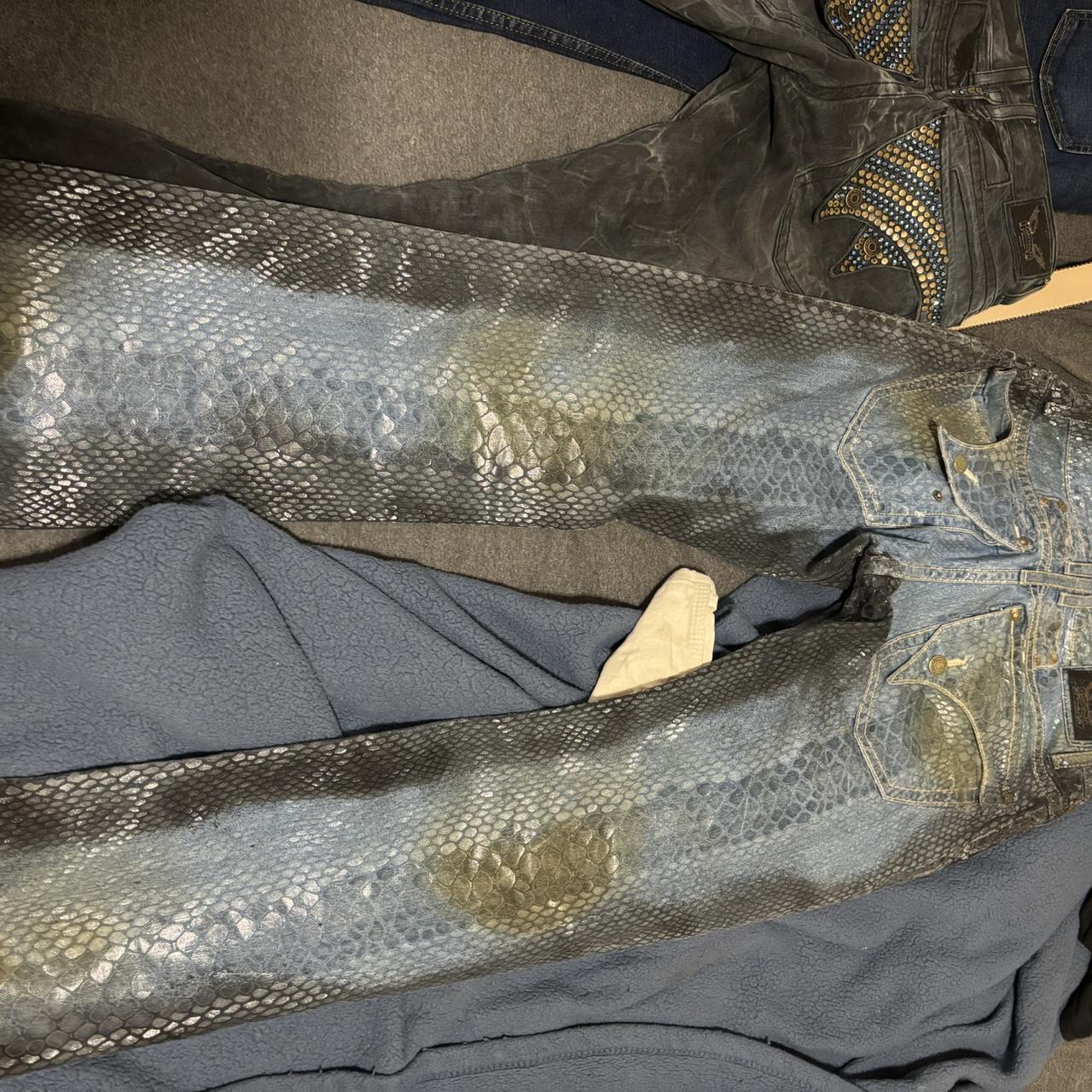 Robin snake skin non stretch size 32 waist They... - Depop