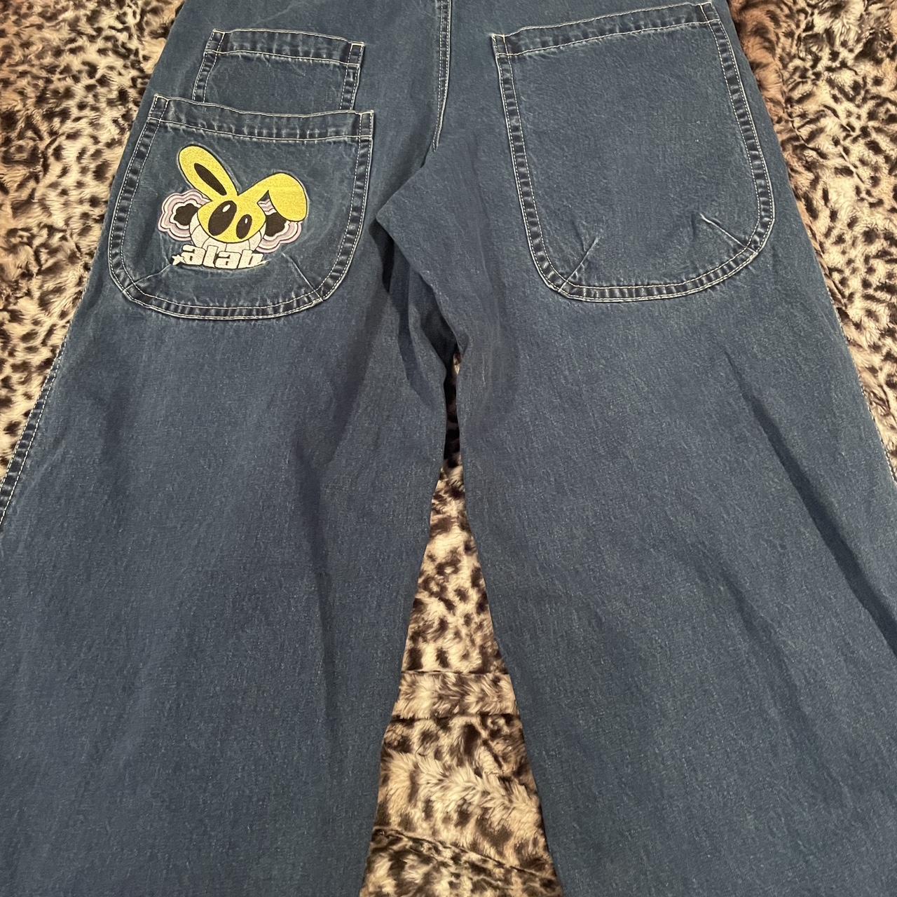 Jnco like jeans. Alab jeans with embroidery patch.... - Depop
