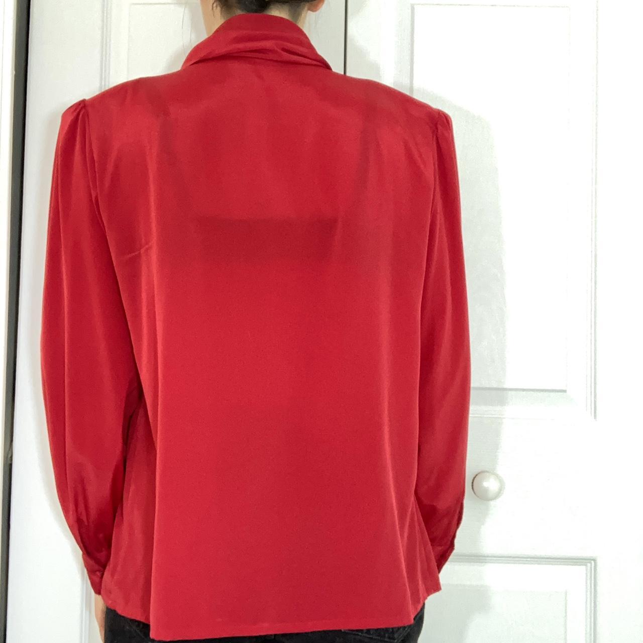 Bright red super light weight vintage blouse. This... - Depop