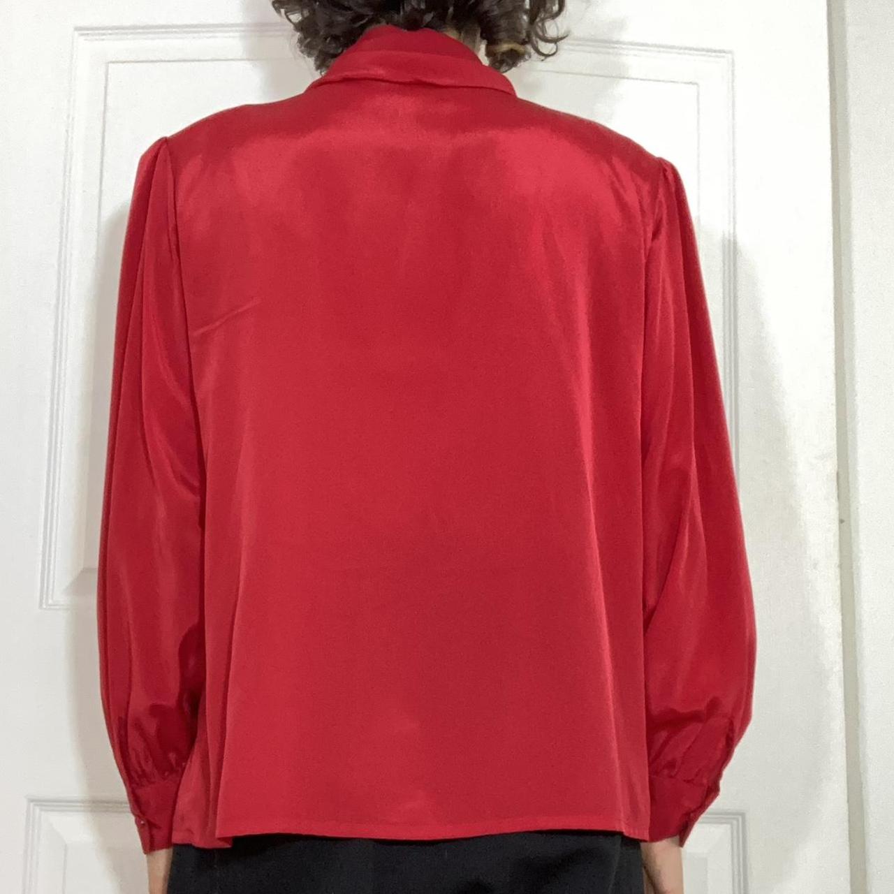 Bright red super light weight vintage blouse. This... - Depop