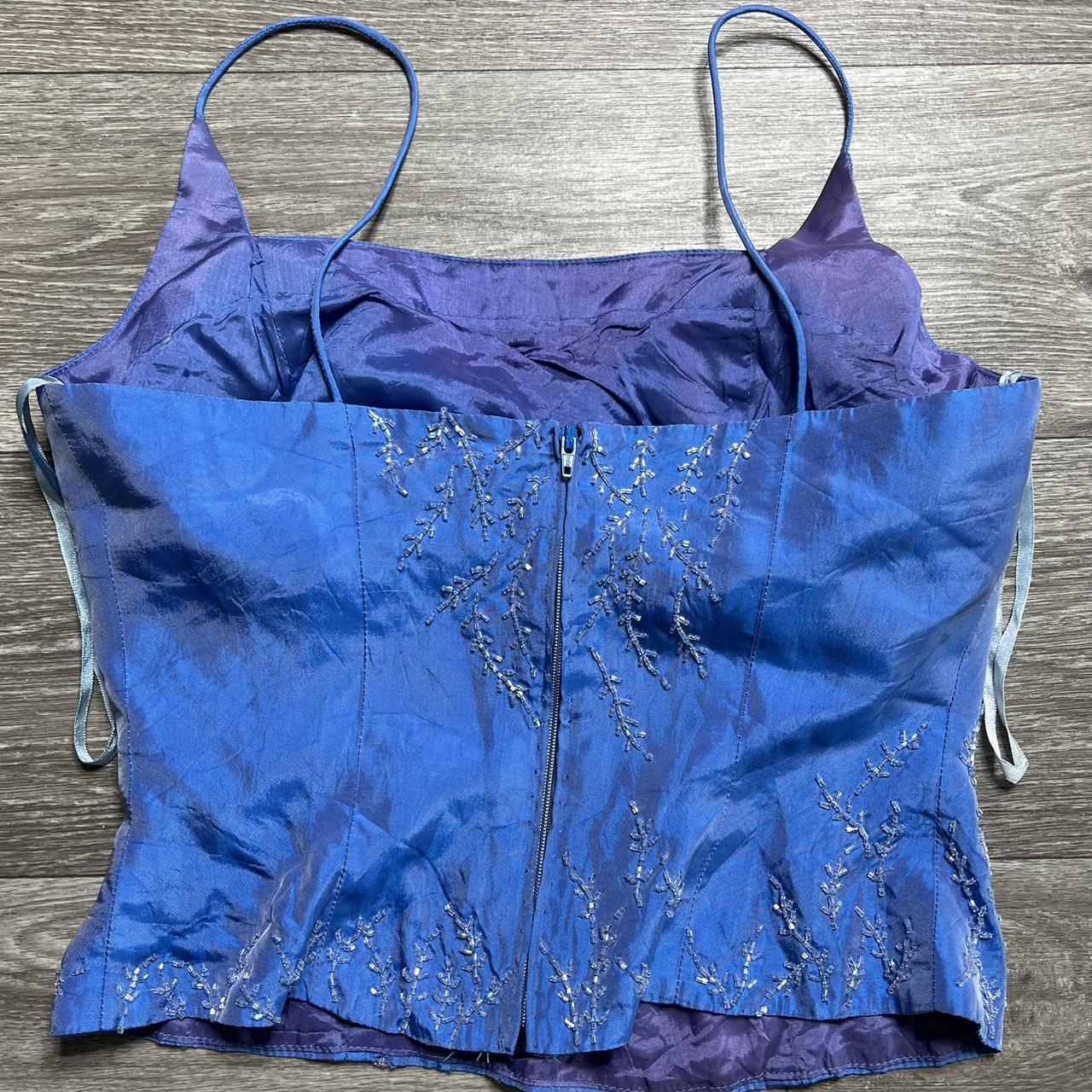 Hand Beaded Spaghetti Strap Top Iridescent finish,... - Depop