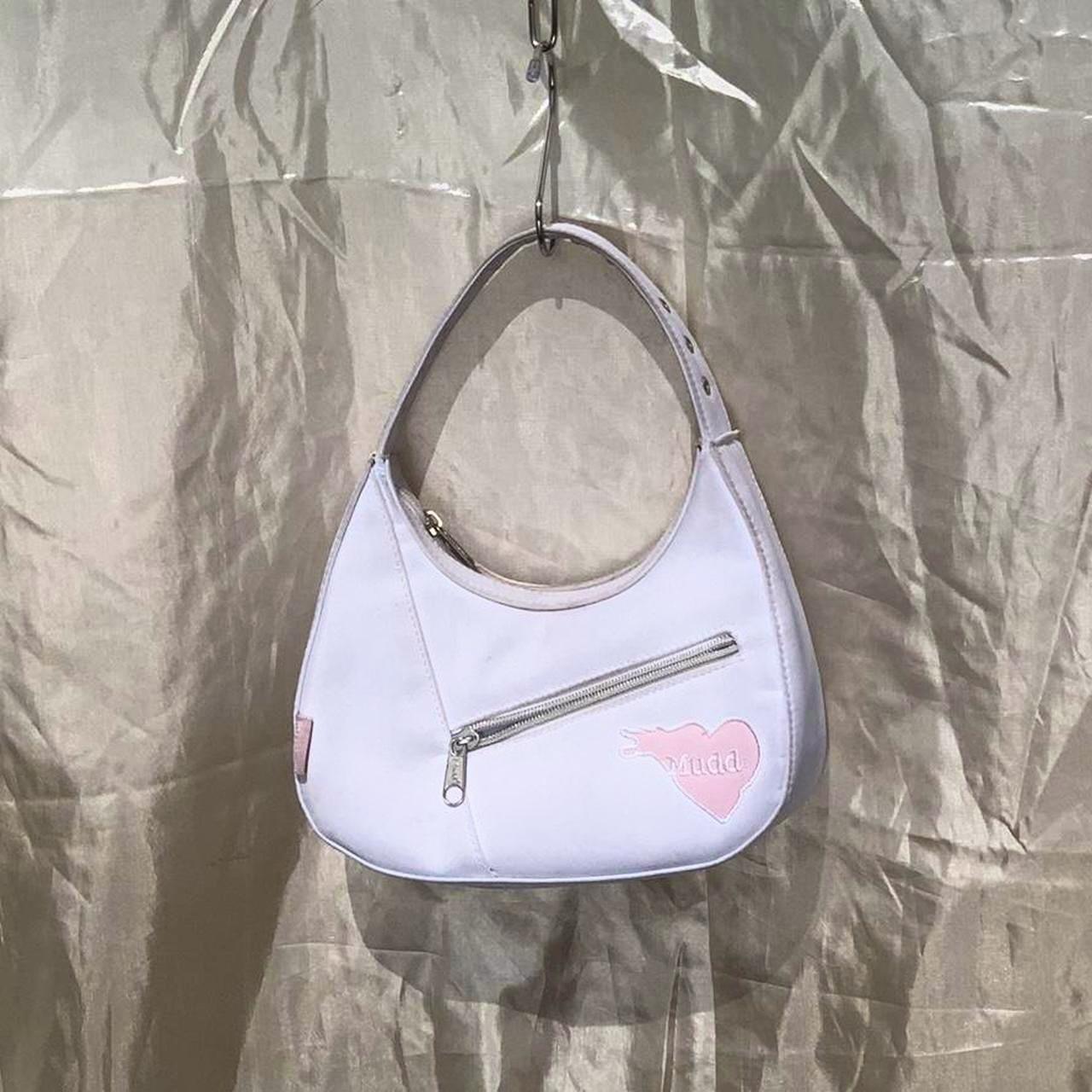 Mudd Clothing Women's White and Pink Bag | Depop