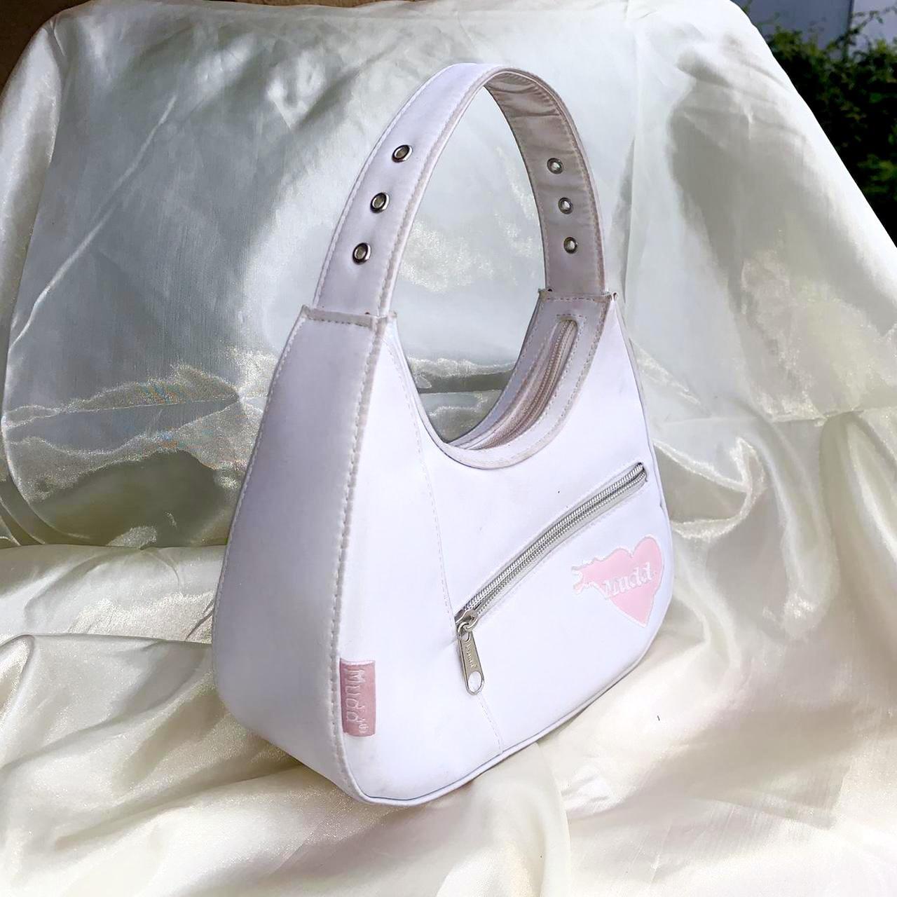 Mudd Clothing Women's White and Pink Bag | Depop