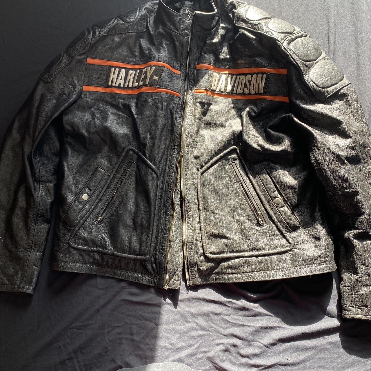 Harley Davidson leather jacket, needs zipper. - Depop
