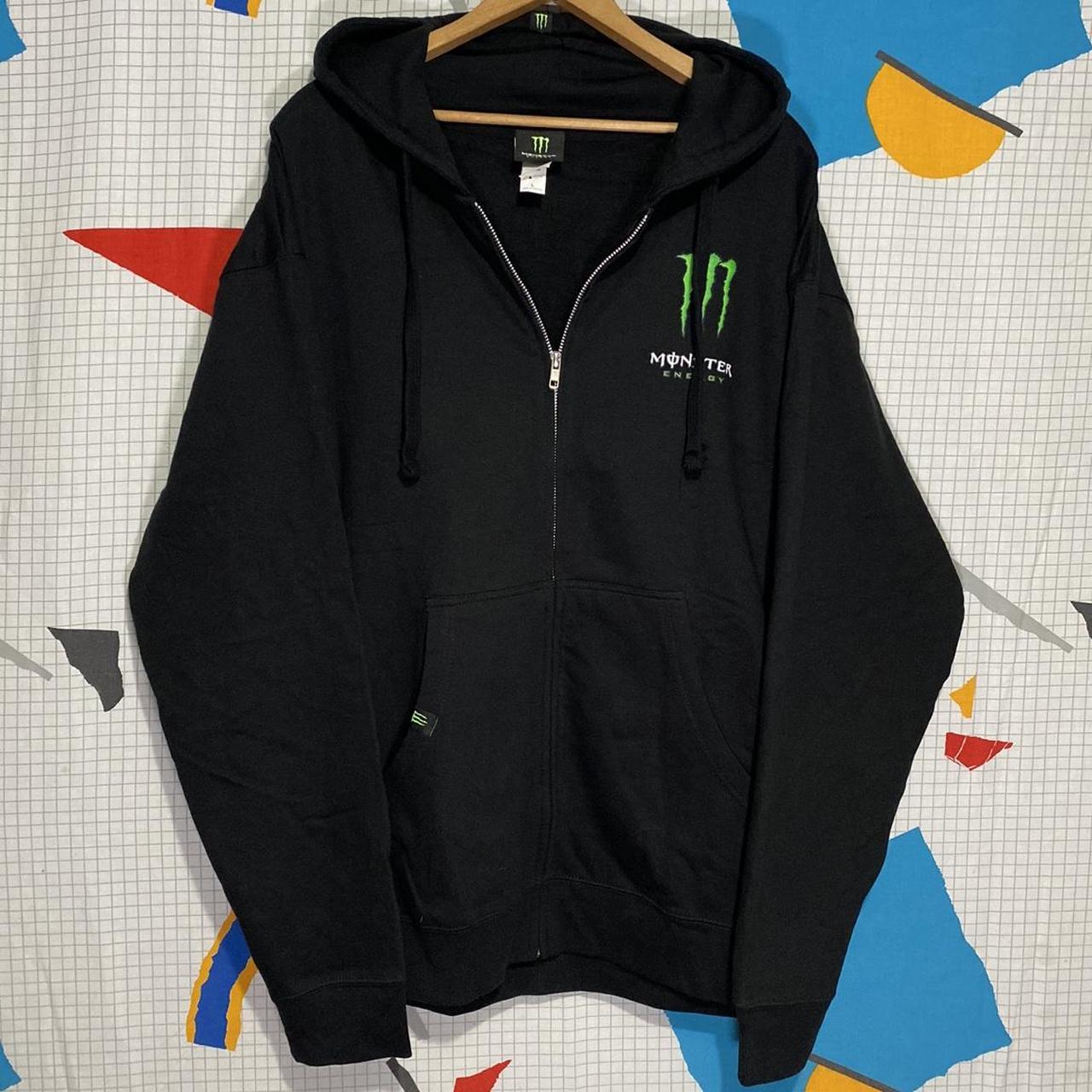 Vintage monster energy zip hoodie sweatshirt. Y2K... | Depop