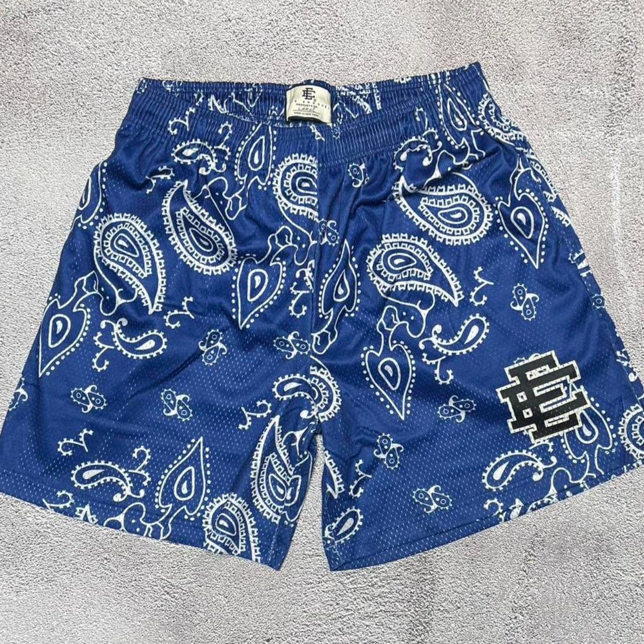 Eric Emanuel Shorts ‘Blue Paisley’ SS23 Condition:... | Depop