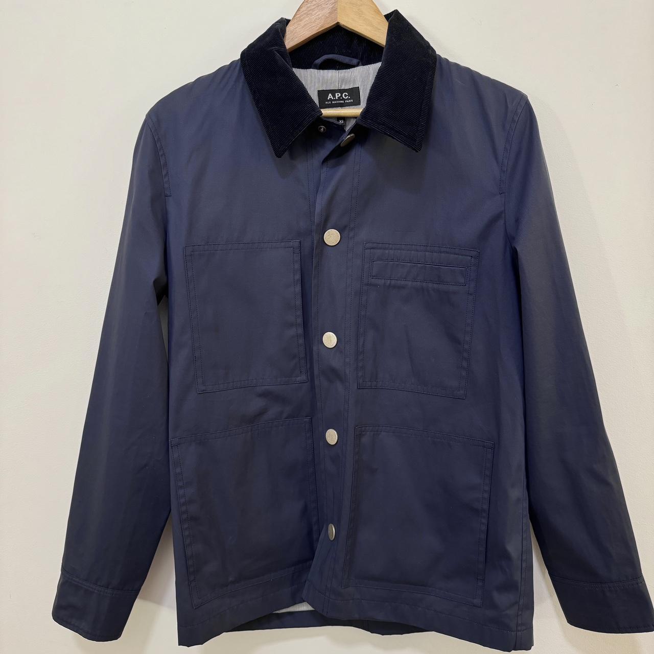 APC Waxed Cotton Jacket, XS, Blue/Navy Waxed jacket... - Depop
