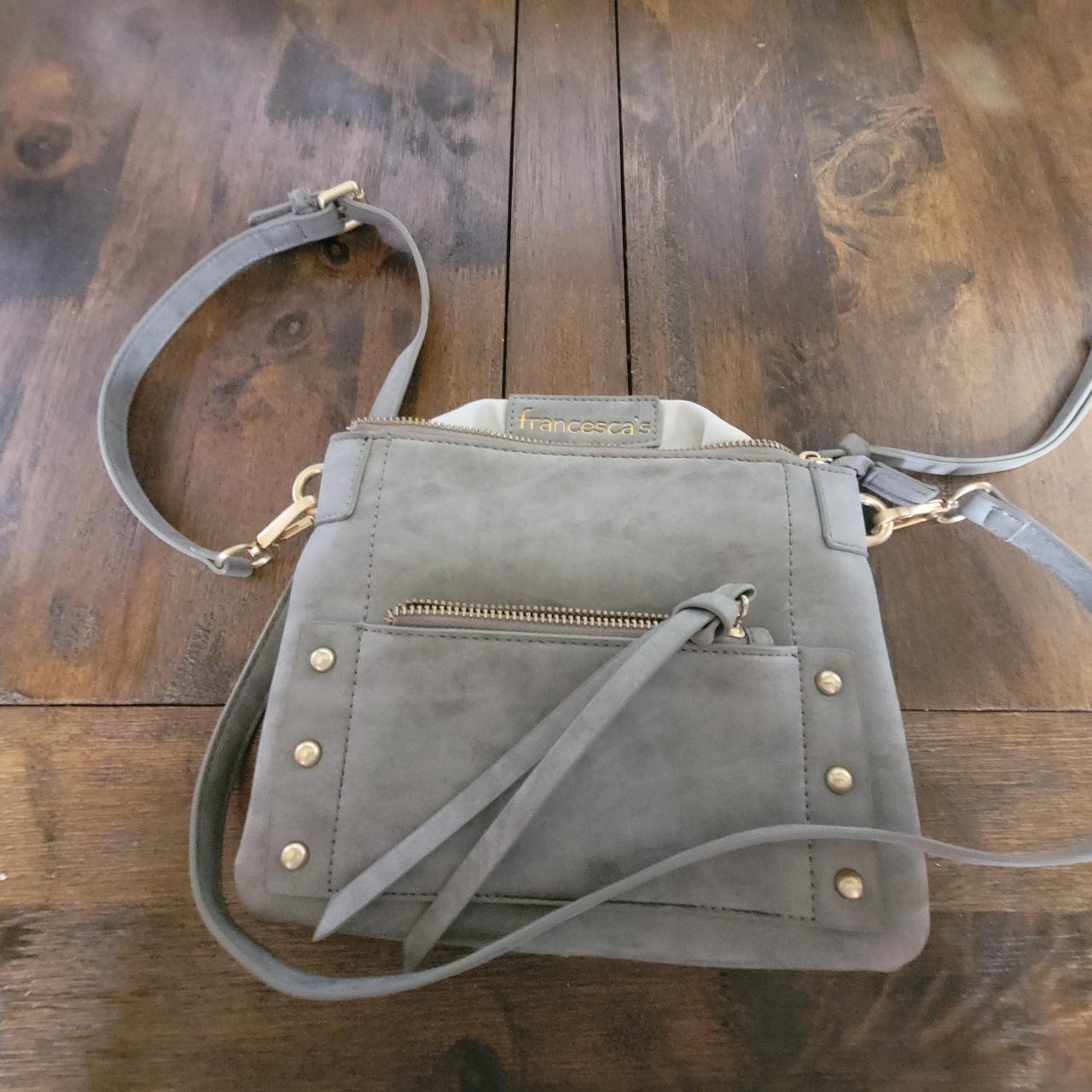Grey Cross Body Francesca Purse Like New Front and... - Depop