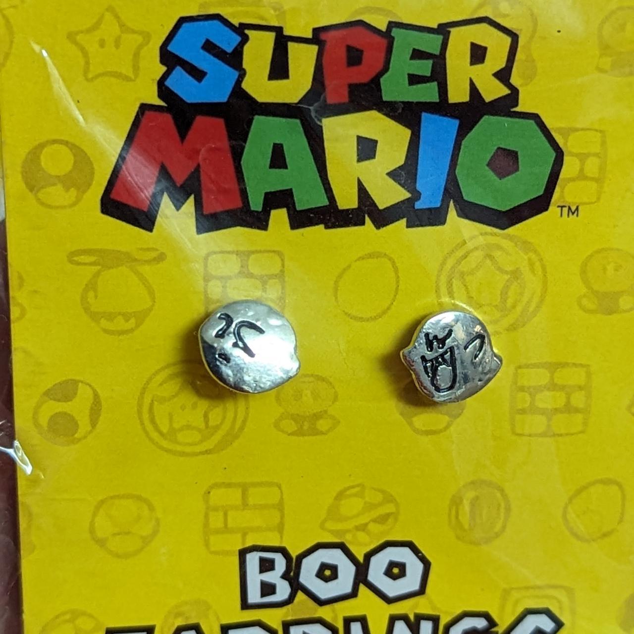 Nintendo Super Mario Boo Ghost stud Earrings - Video... - Depop