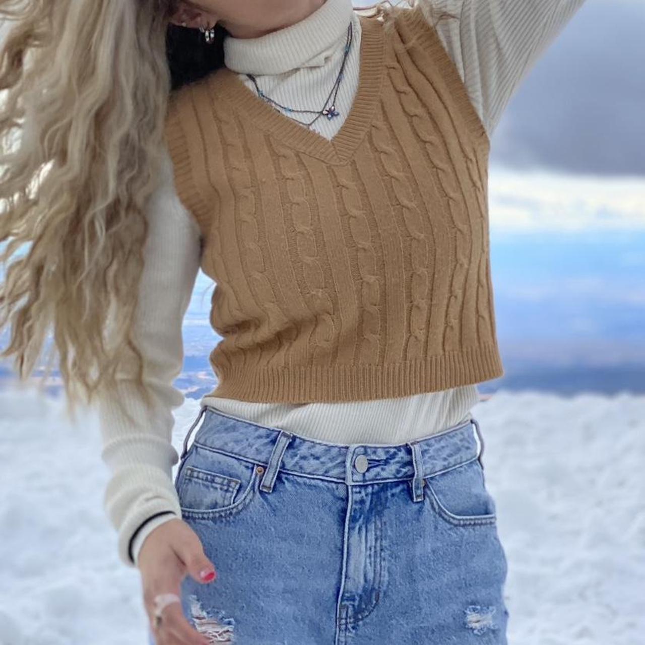 Knitted vest like shirt Perfect to wear over a long... - Depop