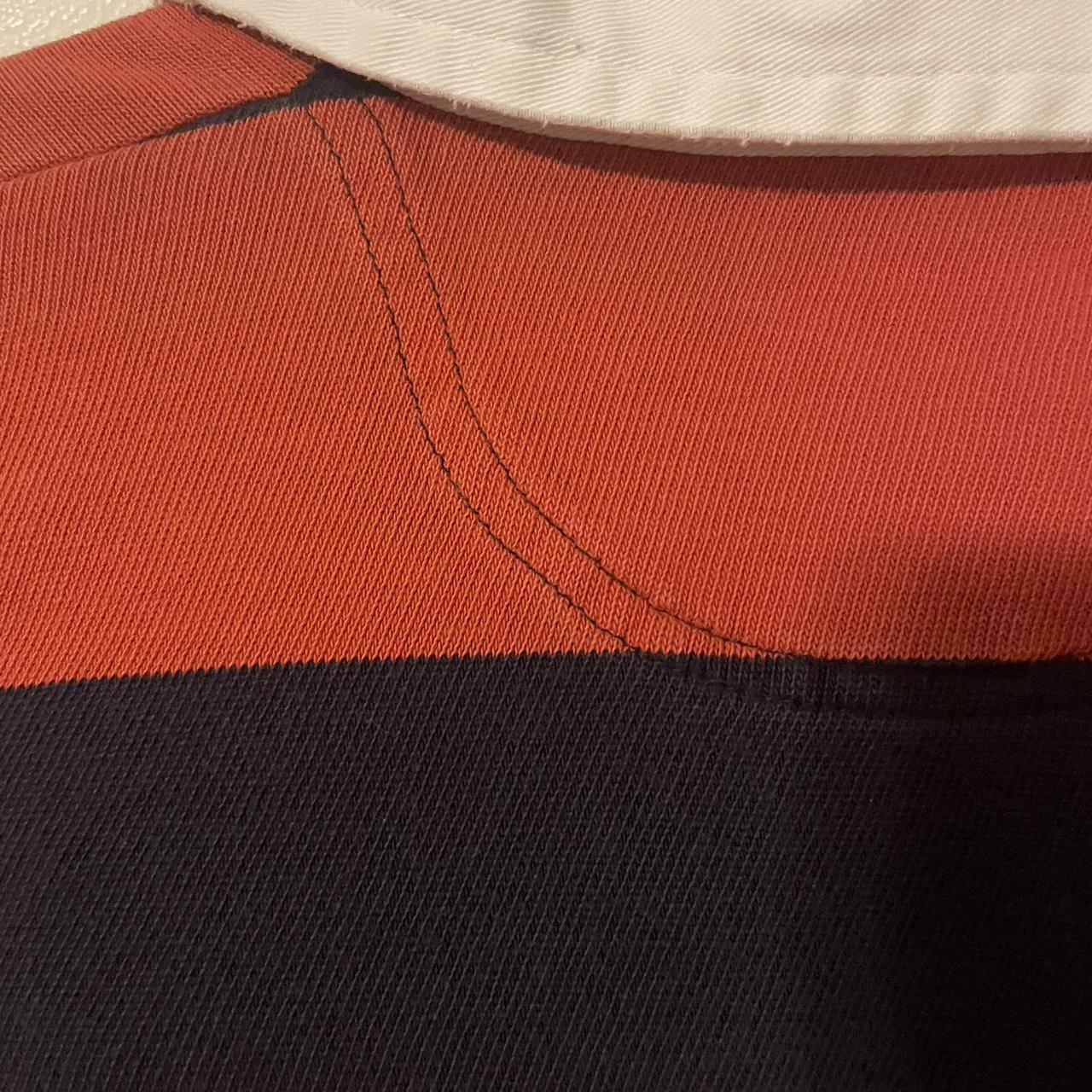 Orange and navy heavyweight rugby shirt - Depop