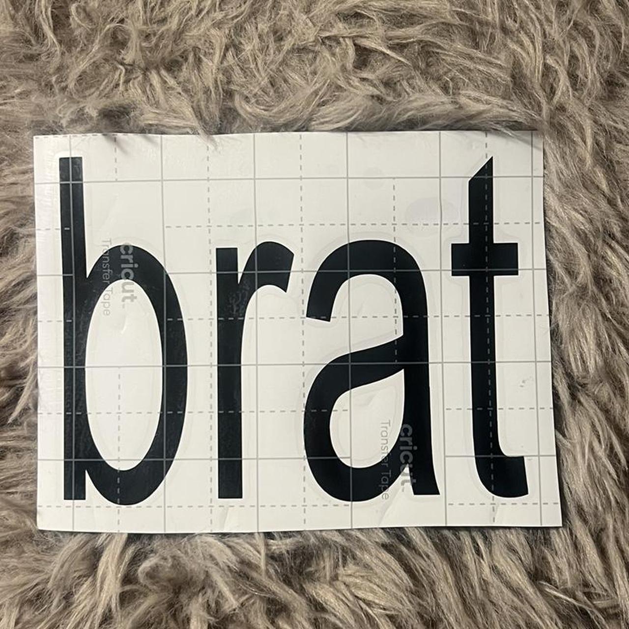 5 in brat vinyl sticker waterproof black - Depop